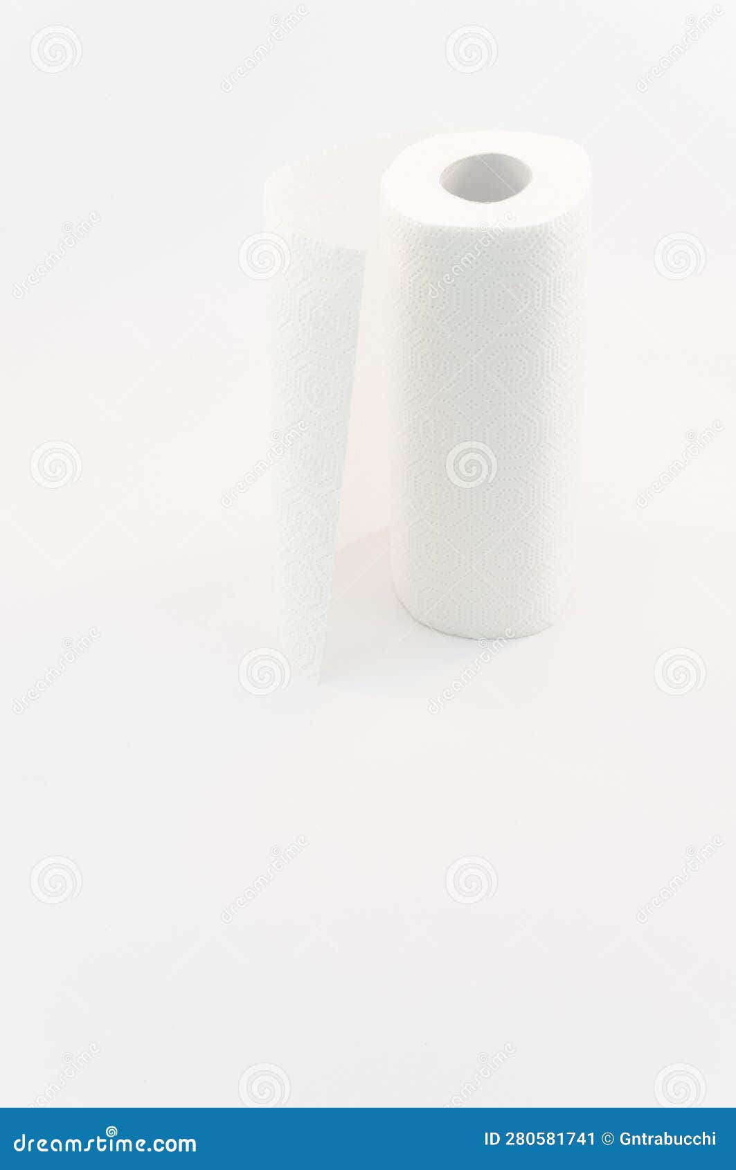 White Kitchen Tissue Paper Roll on a White Surface Stock Image - Image ...