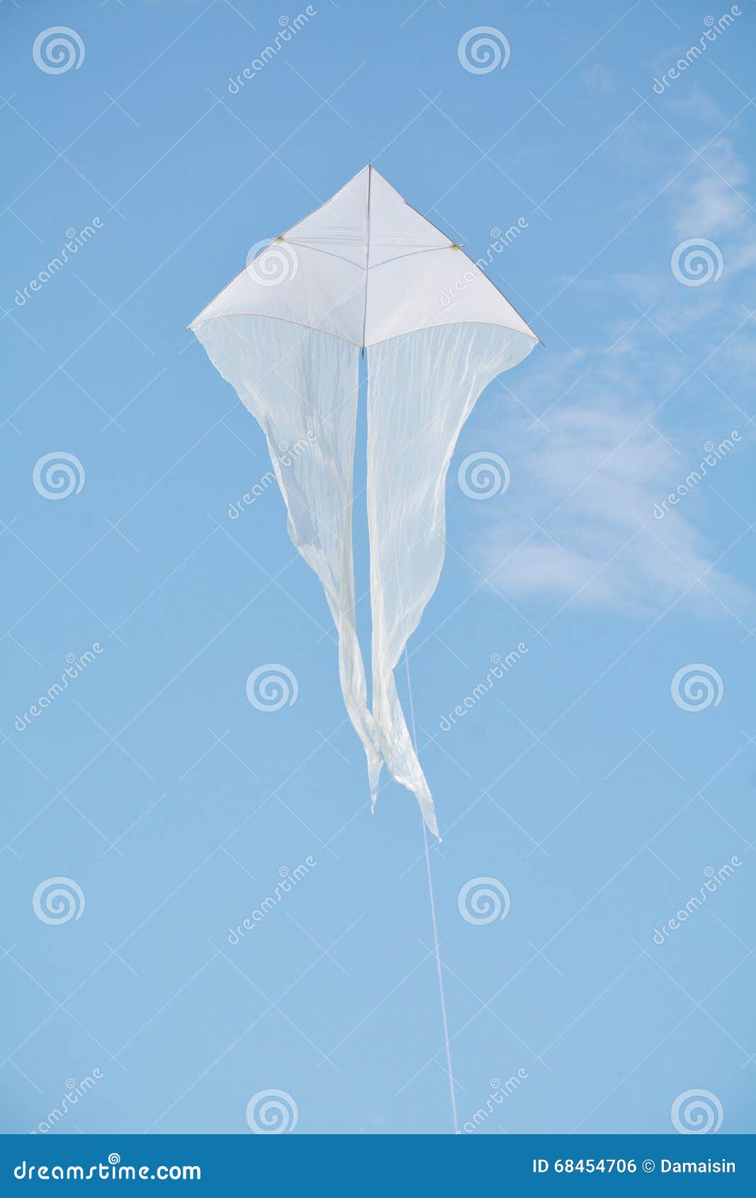 White Kite Against the Blue Sky Stock Photo - Image of clouds ...
