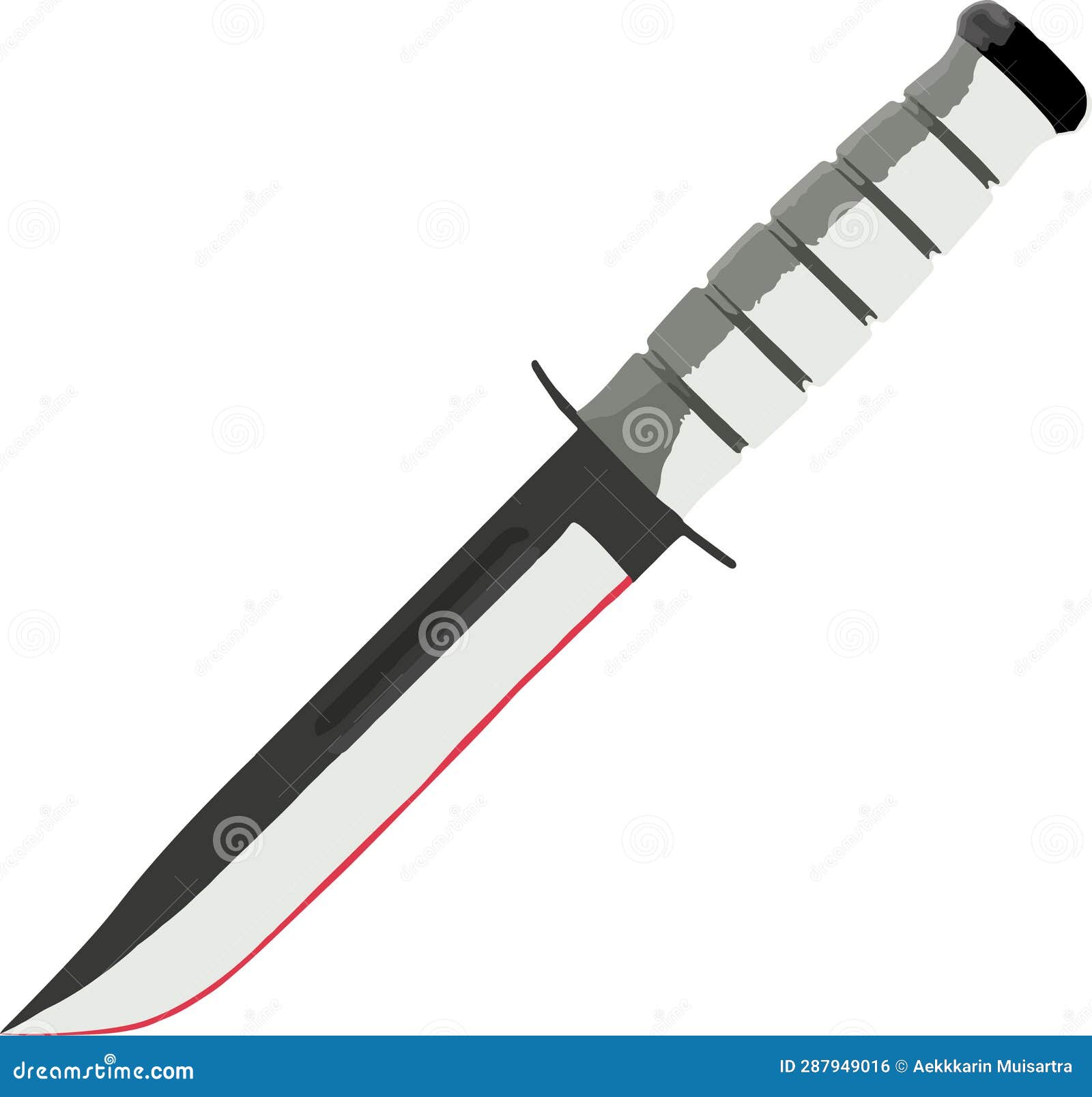 White Knife, White Handle, Red Sharp Blade Stock Illustration ...