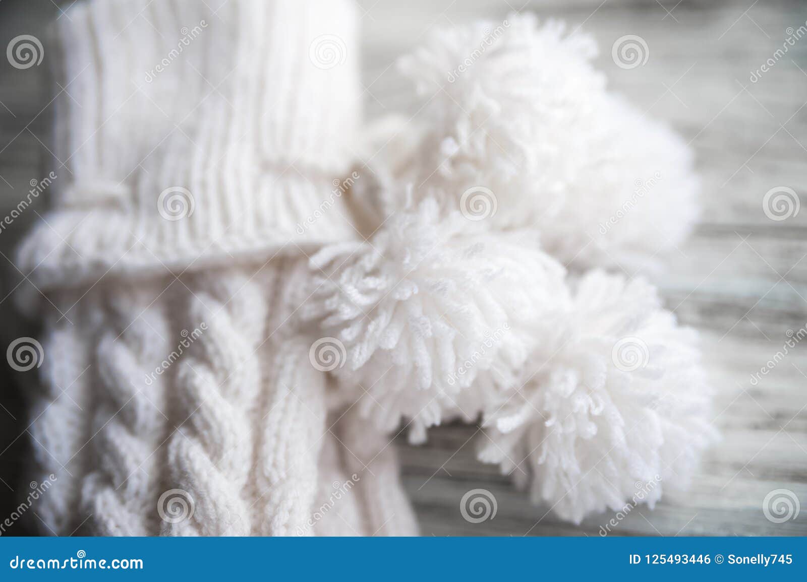 White Knitted Socks, Handmade Socks on White Background. Texture of ...