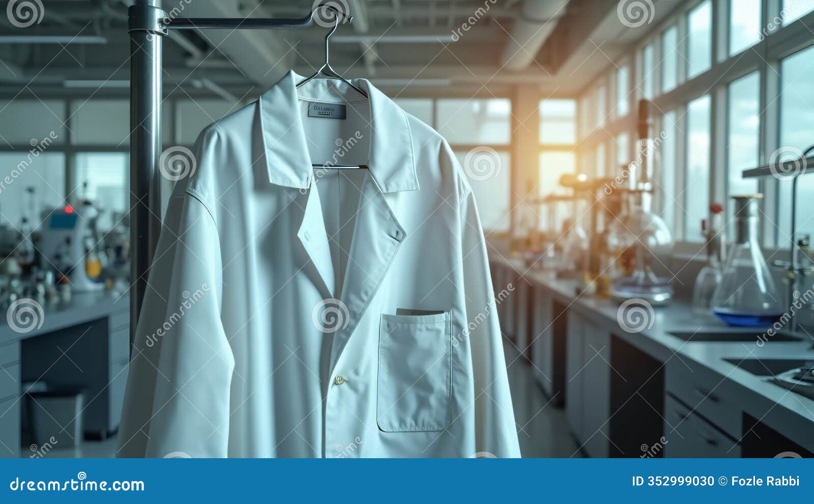 White Lab Coat Hanging in Modern Laboratory Setting Good Resolution ...