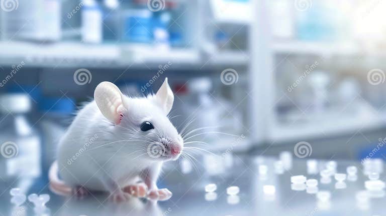 White Lab Mouse in a Bright Modern Laboratory Setting, Vivid Science ...