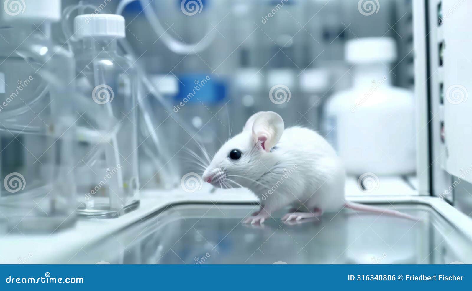 White Lab Mouse in a Modern Scientific Research Laboratory Stock Photo ...
