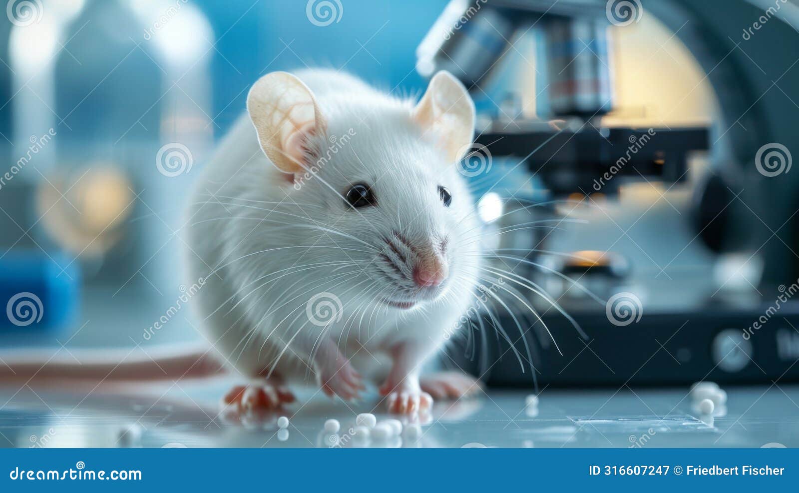 White Lab Mouse Navigating a Scientific Research Environment Under a ...
