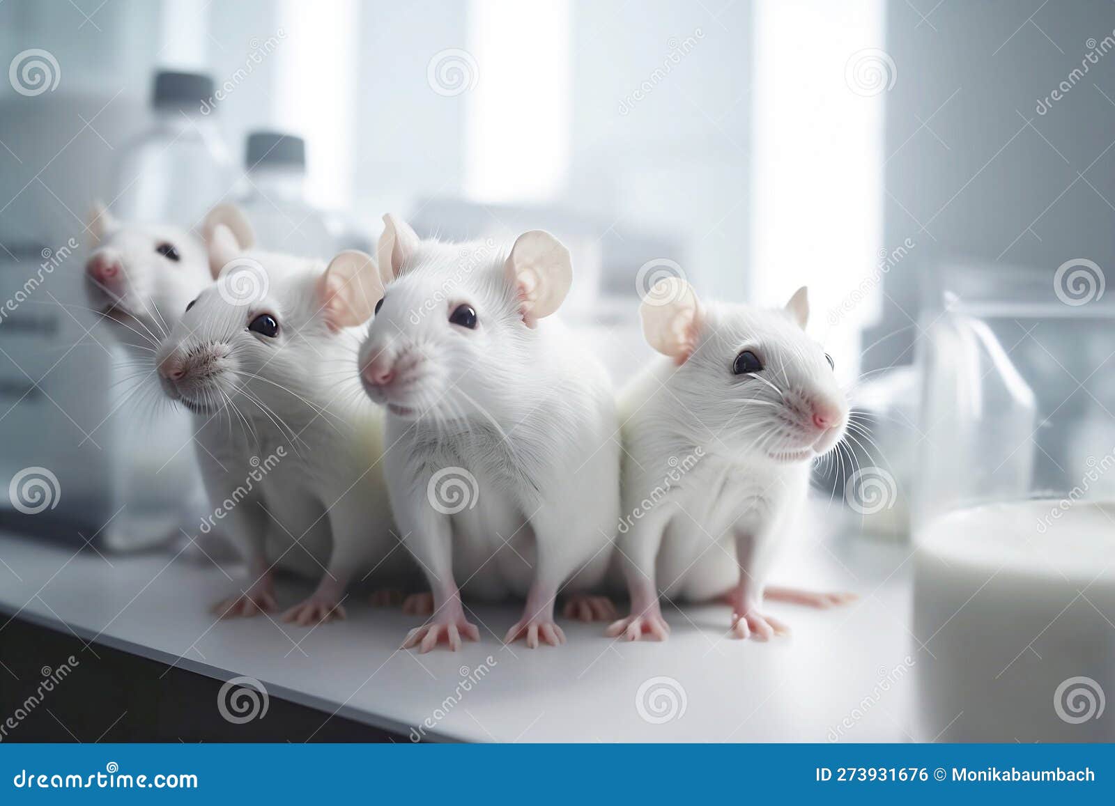 White Lab Rats Laboratory. Generative AI Stock Illustration ...