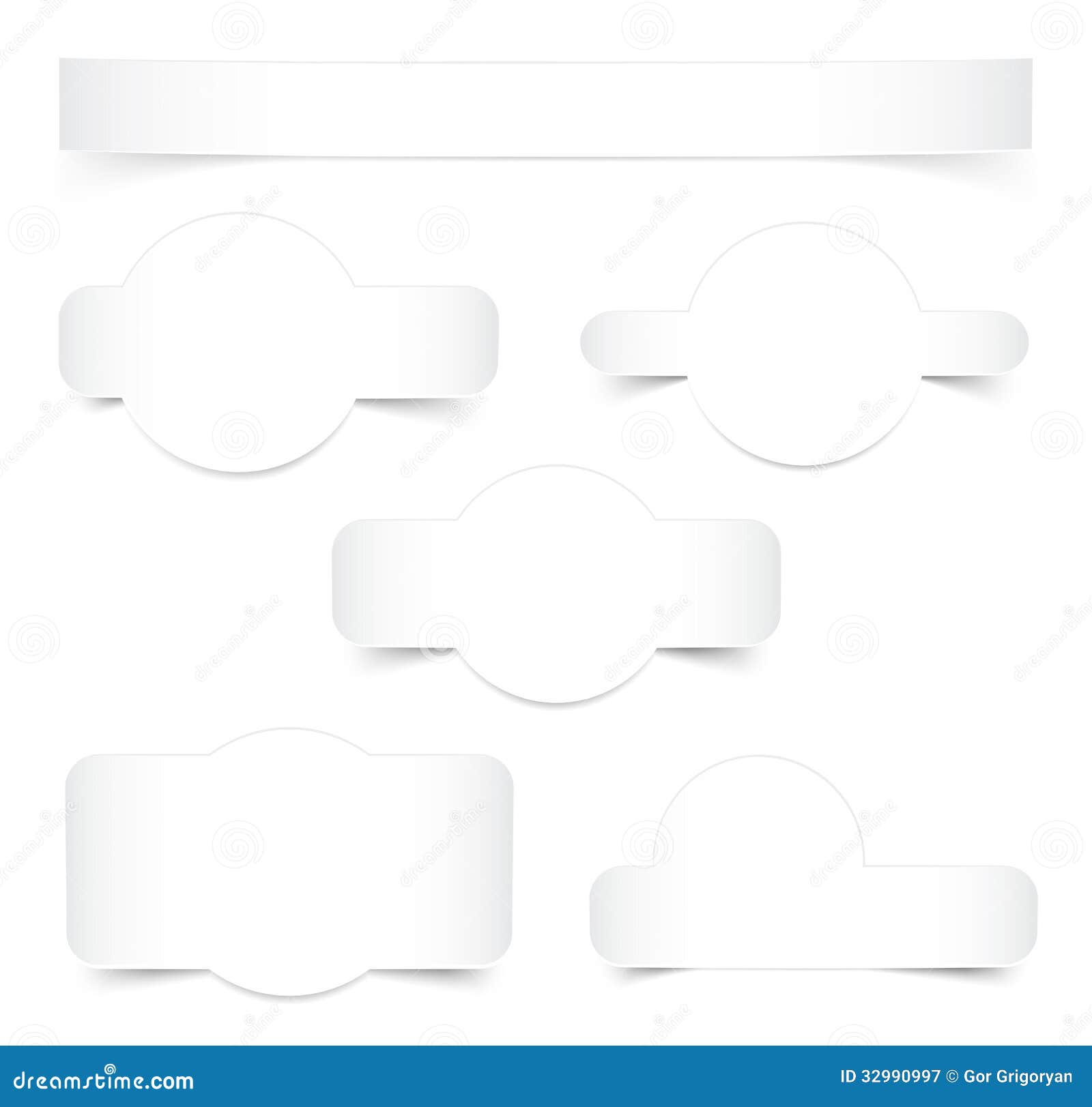 White Labels and Bubbles with Shadows Stock Vector - Illustration of ...