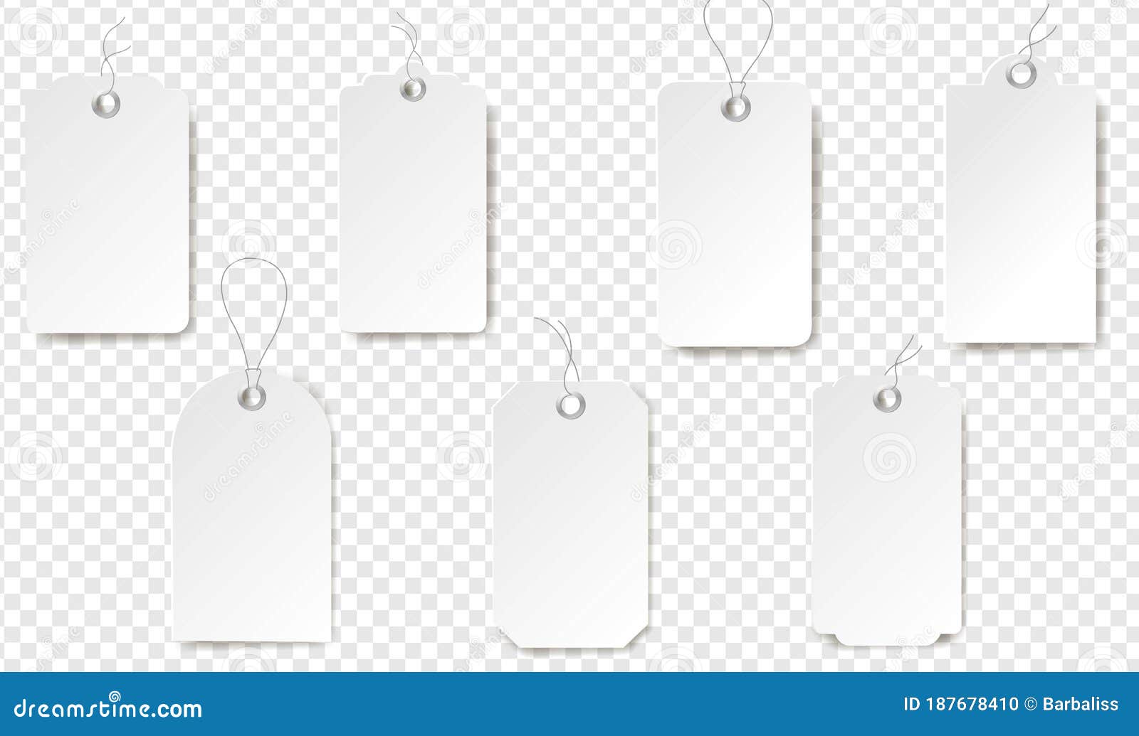 White Labels Collection Isolated Transparent Background Stock Vector ...