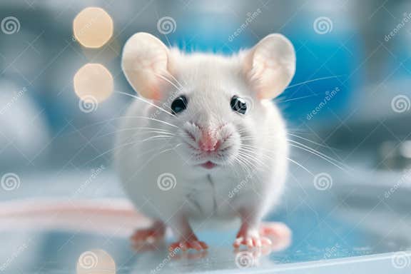 White Laboratory Mouse on the Table Stock Photo - Image of discovery ...
