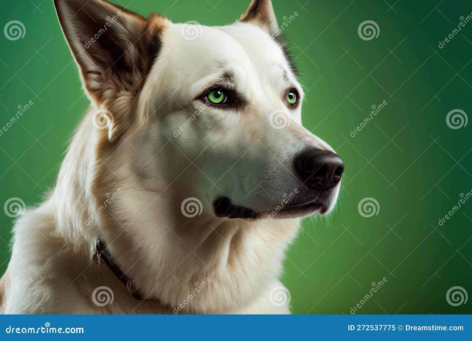 White Labrador Husky Mix Dog on Green Background, Animals Stock ...