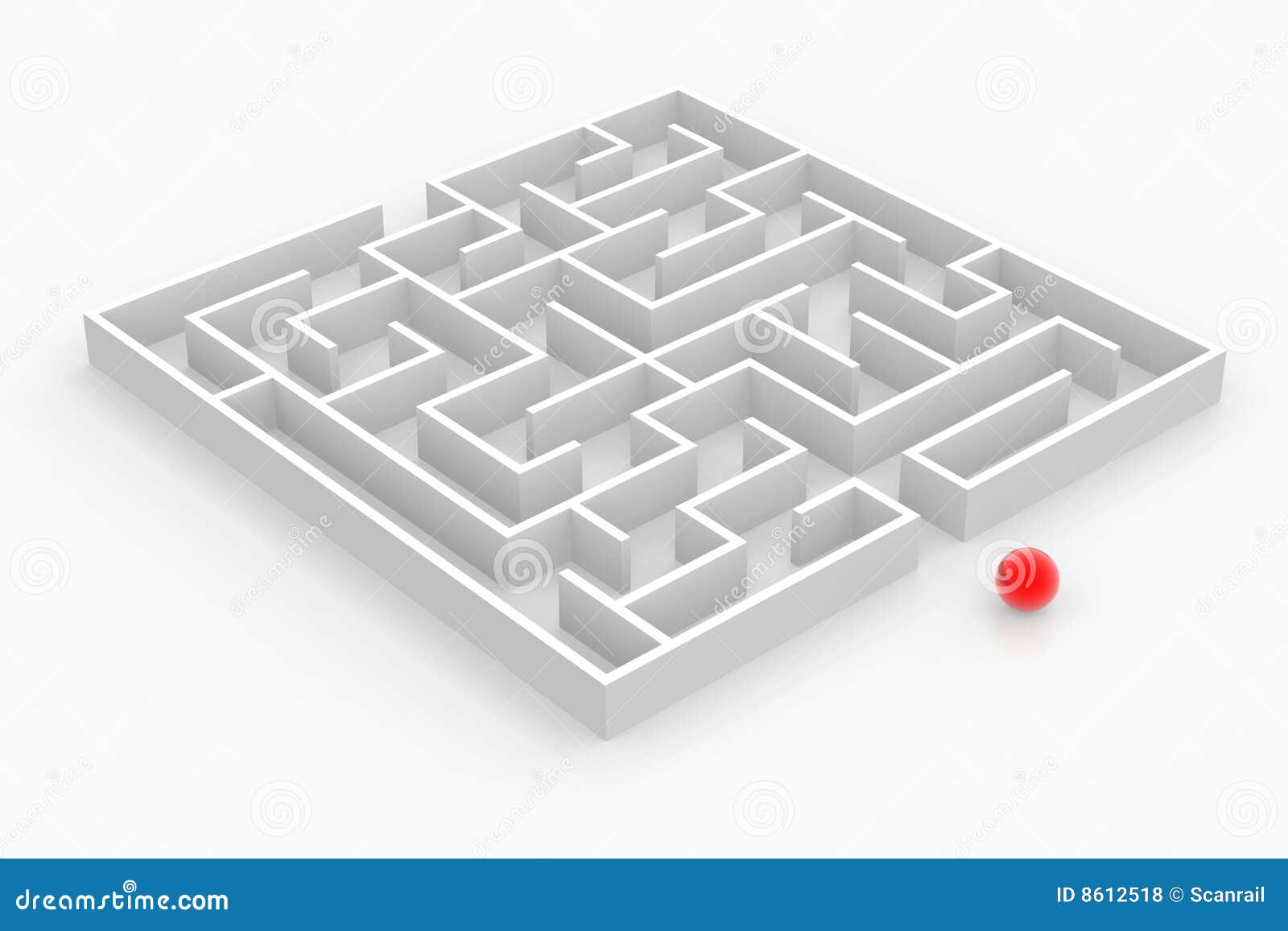 White labyrinth stock illustration. Illustration of ball - 8612518