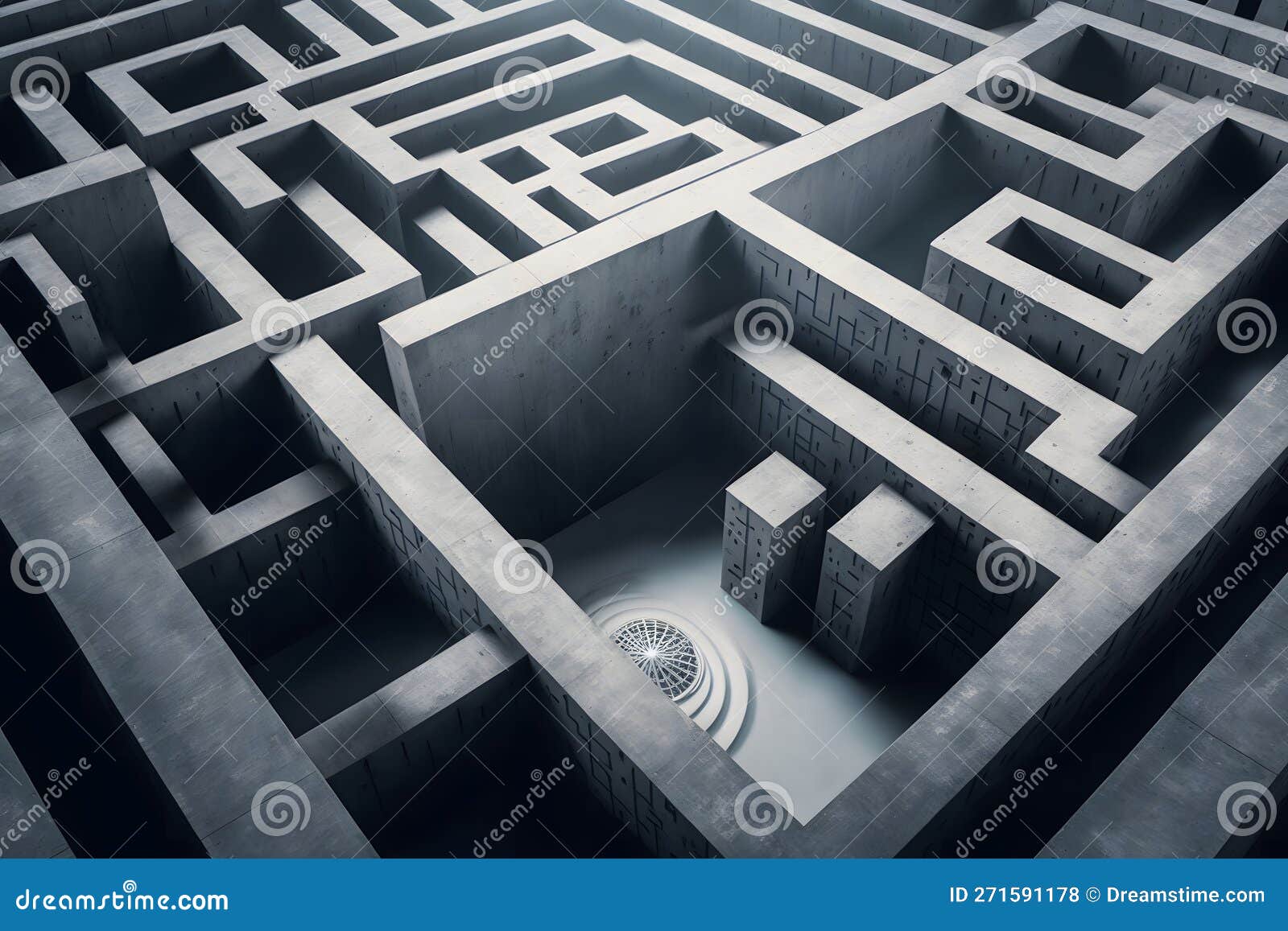 White Labyrinth Complex Problem Solving Concept. Neural Network AI ...