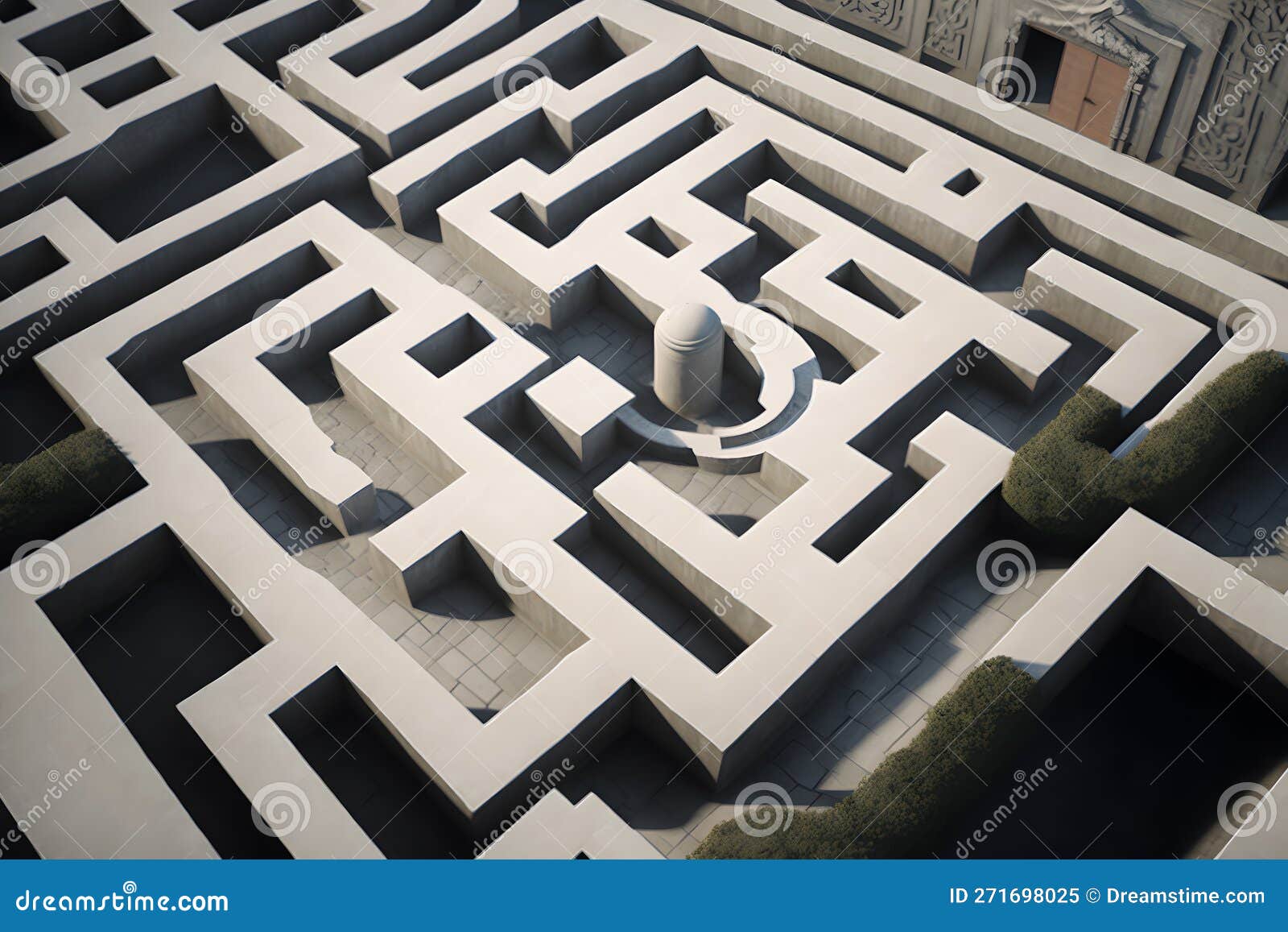 White Labyrinth Complex Problem Solving Concept. Neural Network AI ...