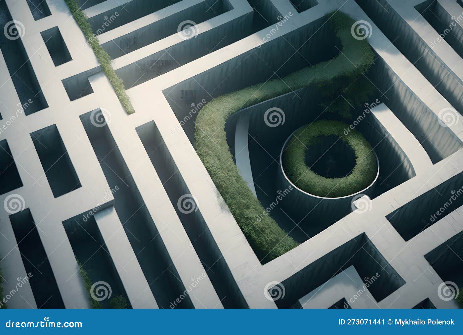 White Labyrinth Complex Problem Solving Concept. Neural Network AI ...