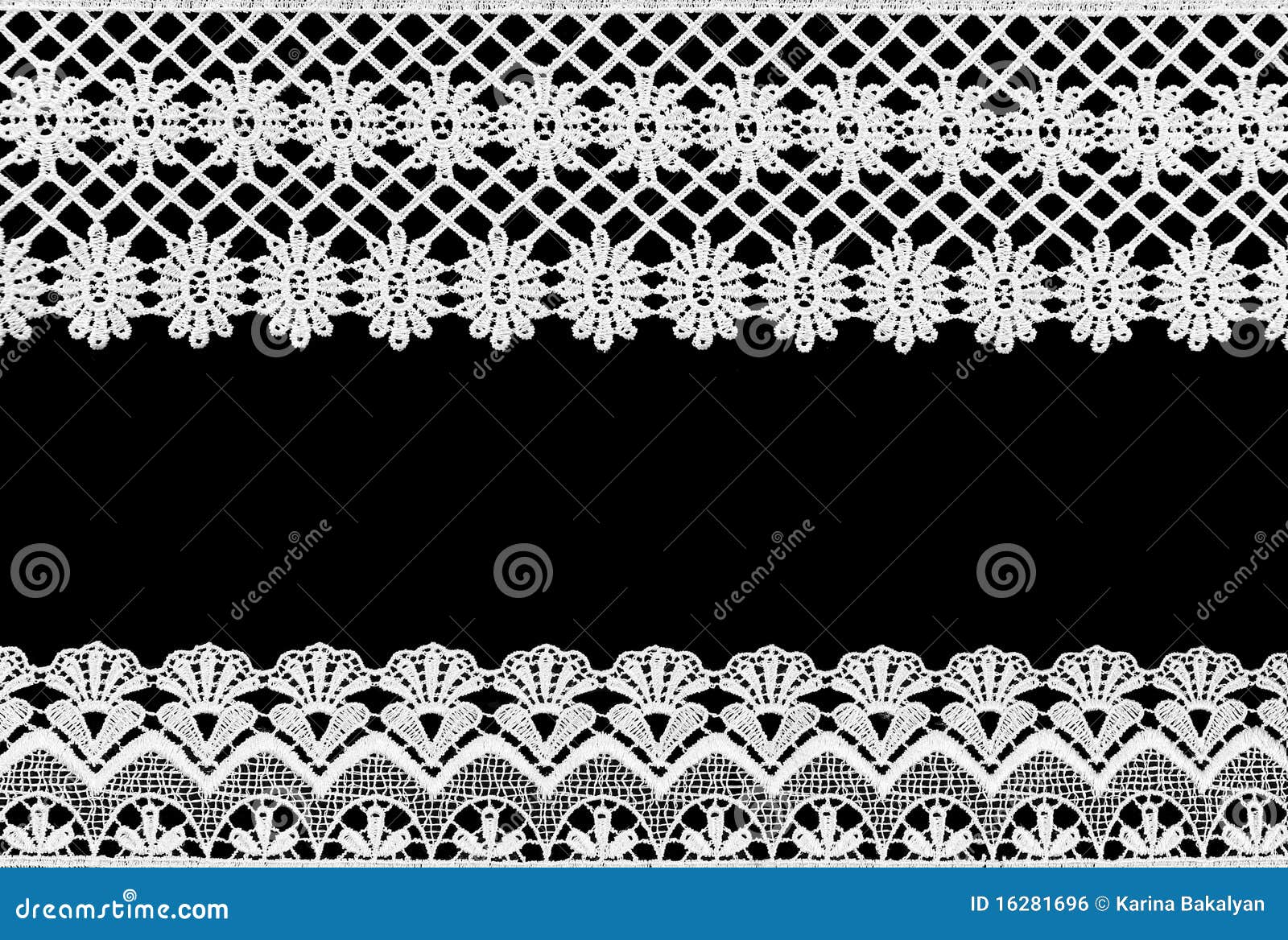 White Lace on the Black Background Stock Photo - Image of cotton, frame ...