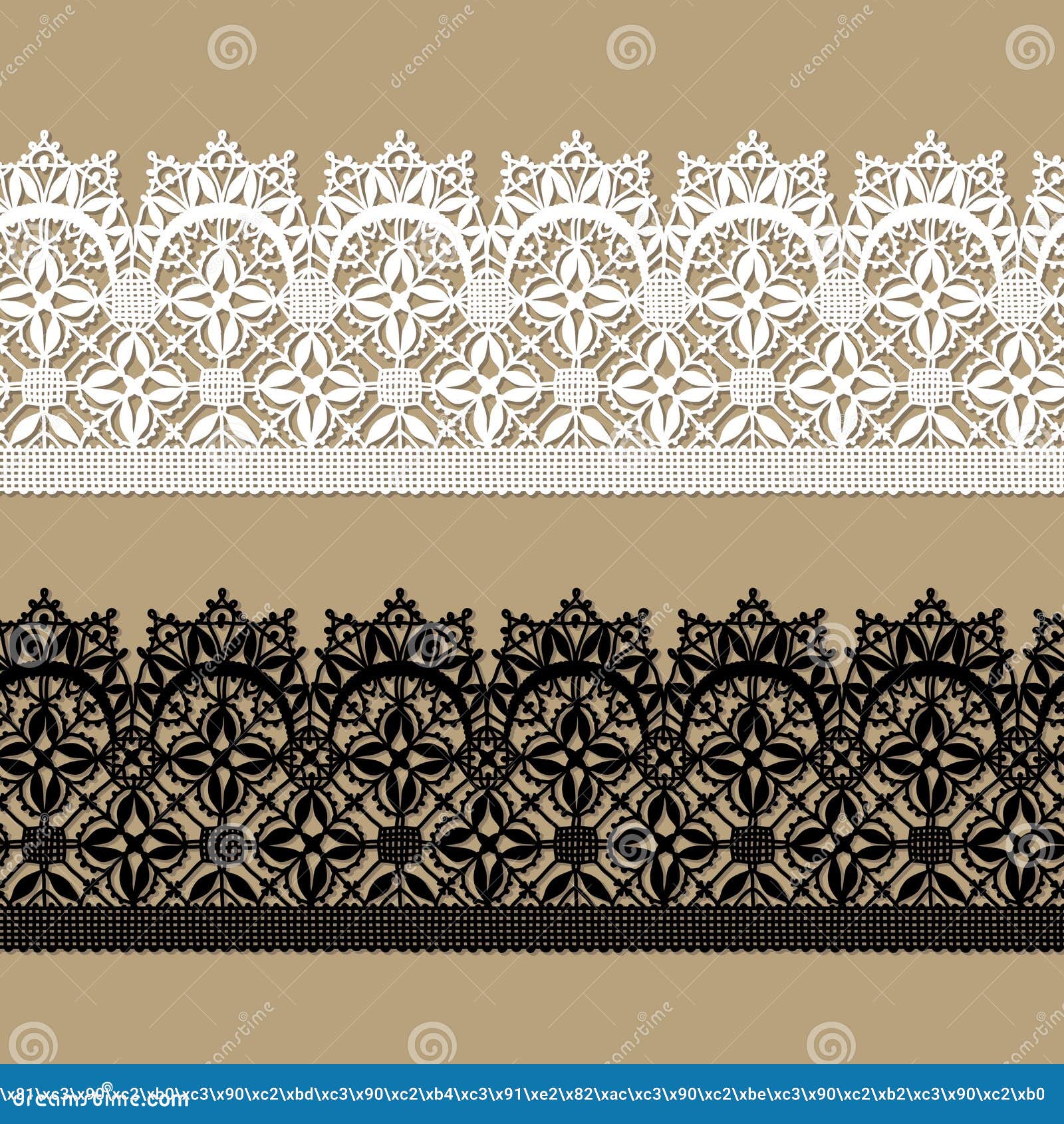 White Lace. Black Lace Seamless Pattern. Stock Vector - Illustration of ...