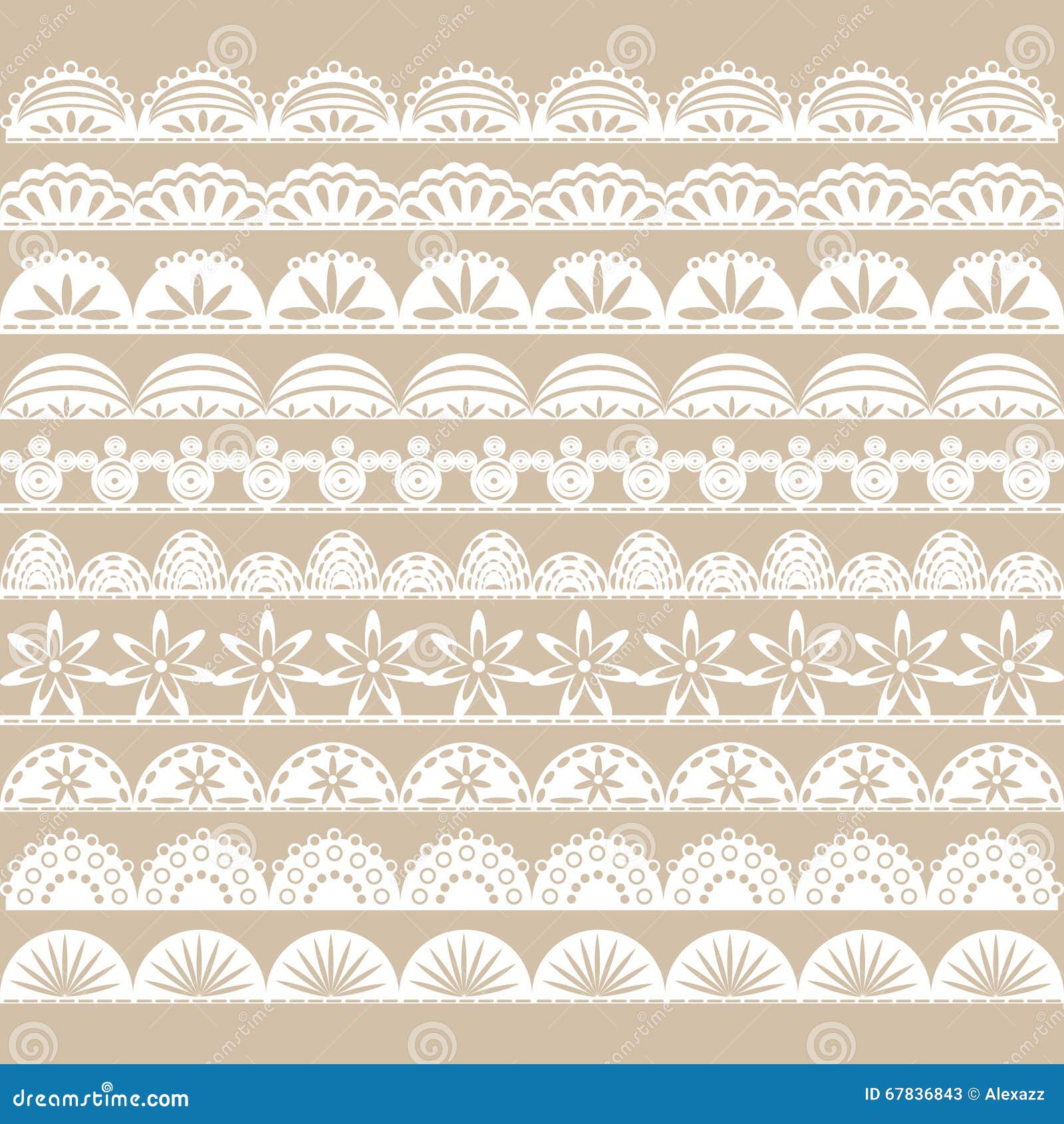 White Lace Border set stock vector. Illustration of beauty - 67836843