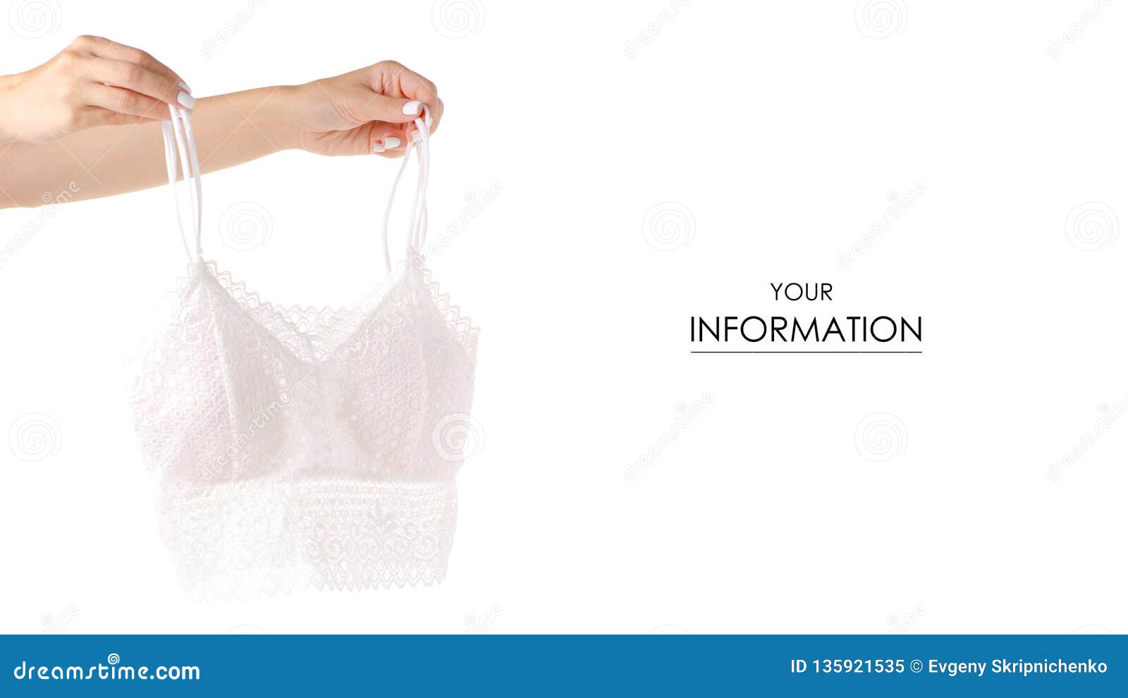 White Lace Bra Lace in Hand Pattern Stock Image - Image of object ...