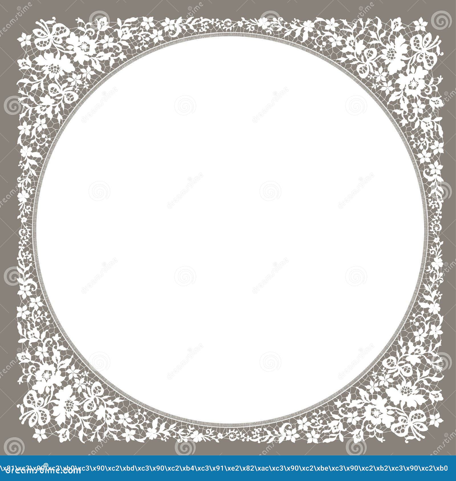 White Lace. Frame. stock vector. Illustration of anniversary - 55144793