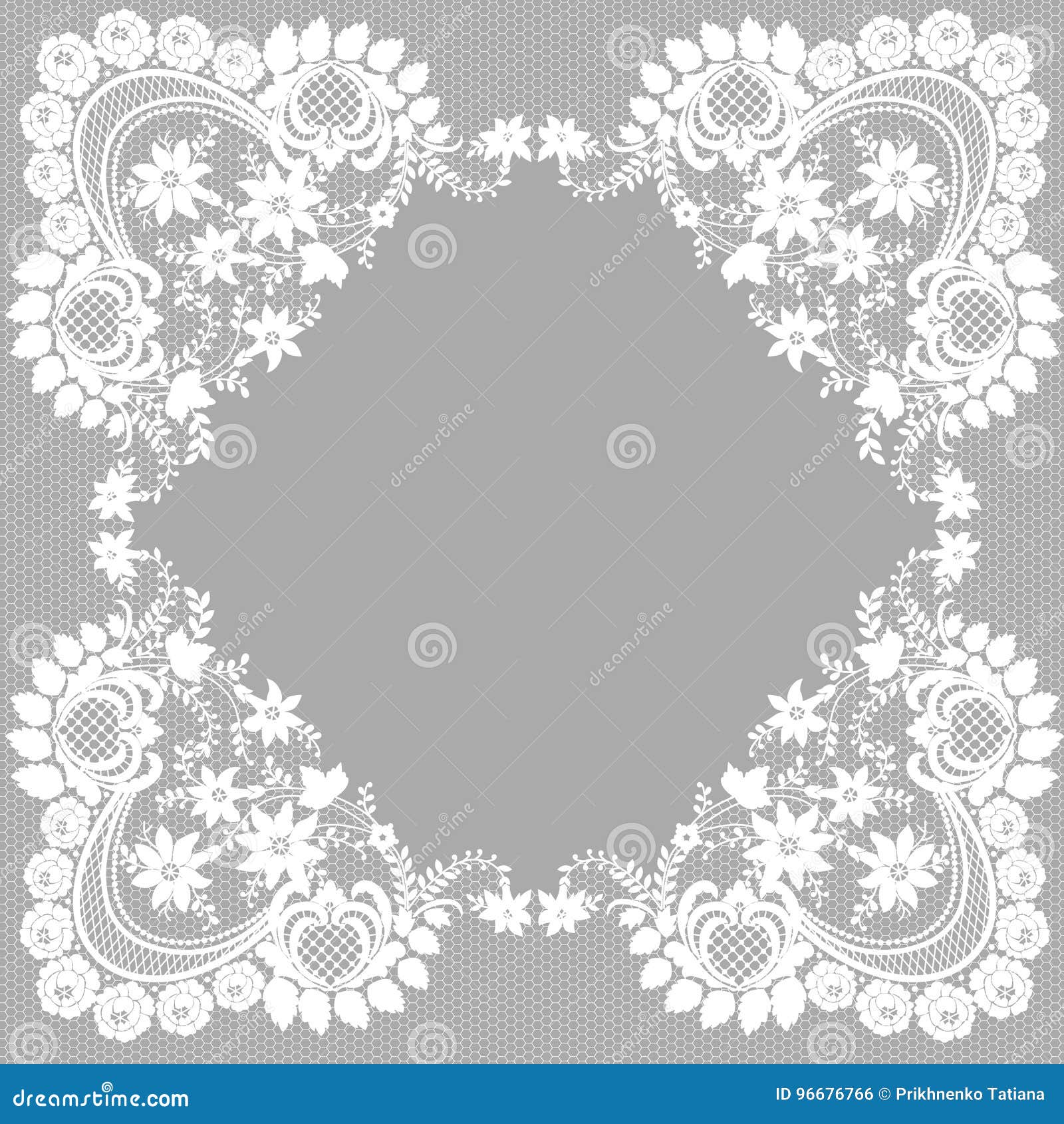White lace frame stock vector. Illustration of floral - 96676766