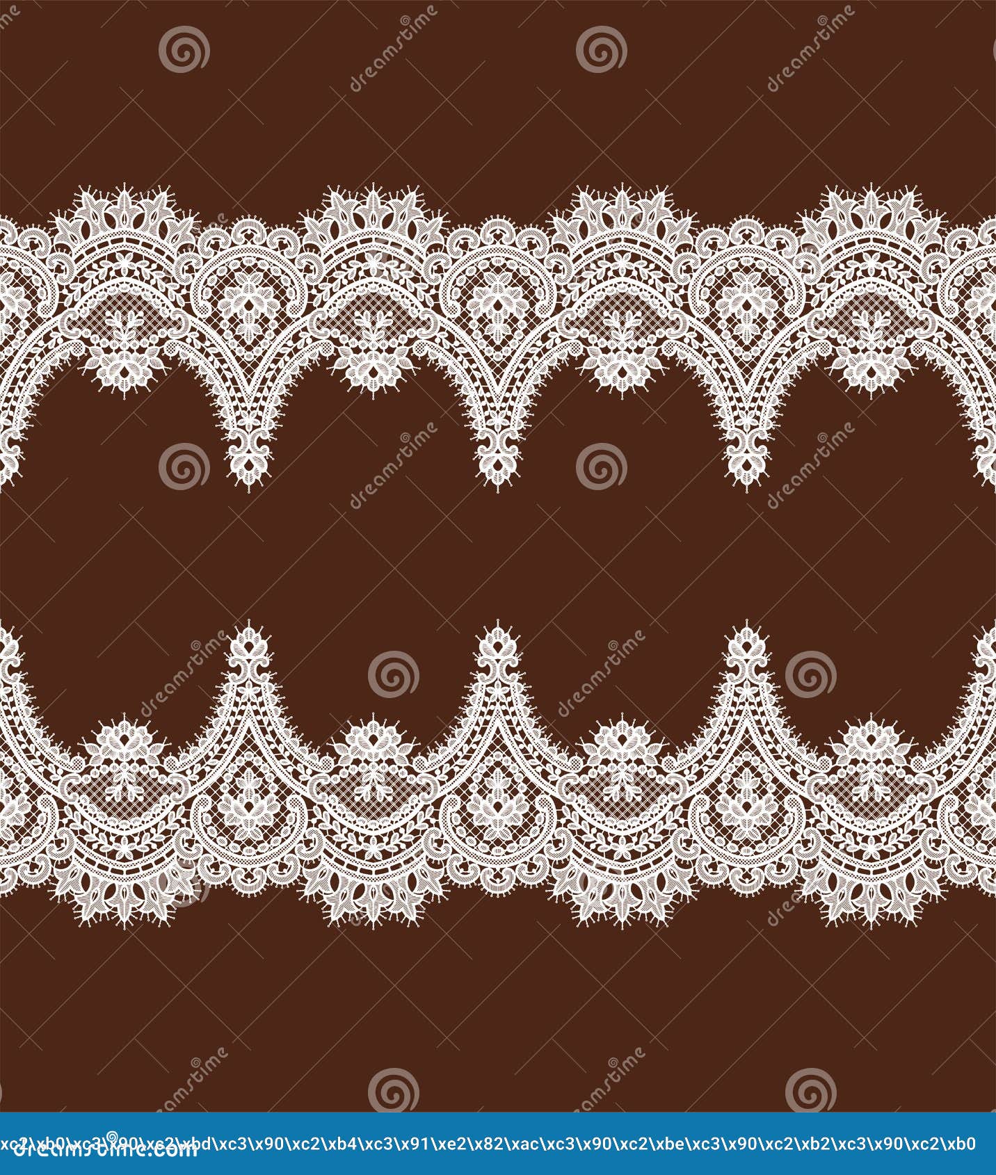 White Lace Vector Pattern. Horizontal Ribbon. Border. Stock Vector ...