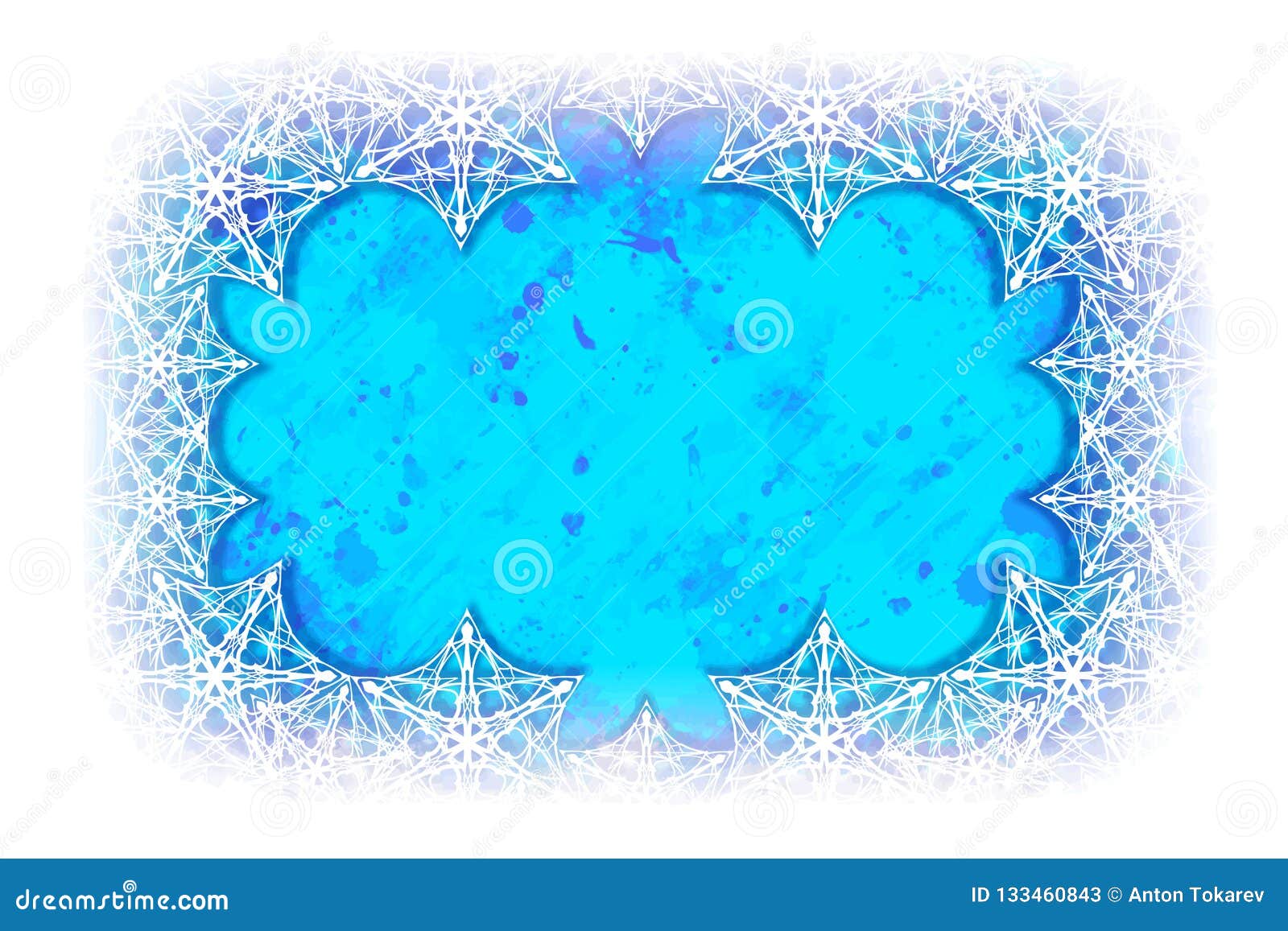 White Lacelike Elegant Snowflakes Arranged in a Rectangular Horizontal ...