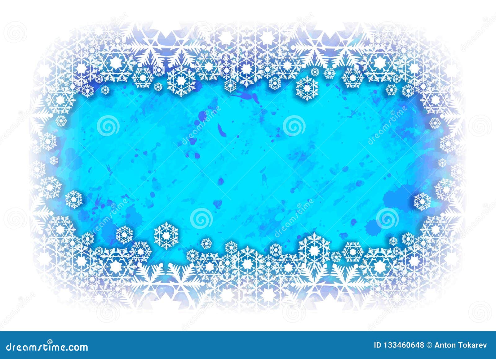 White Lacelike Elegant Snowflakes Arranged in a Rectangular Horizontal ...