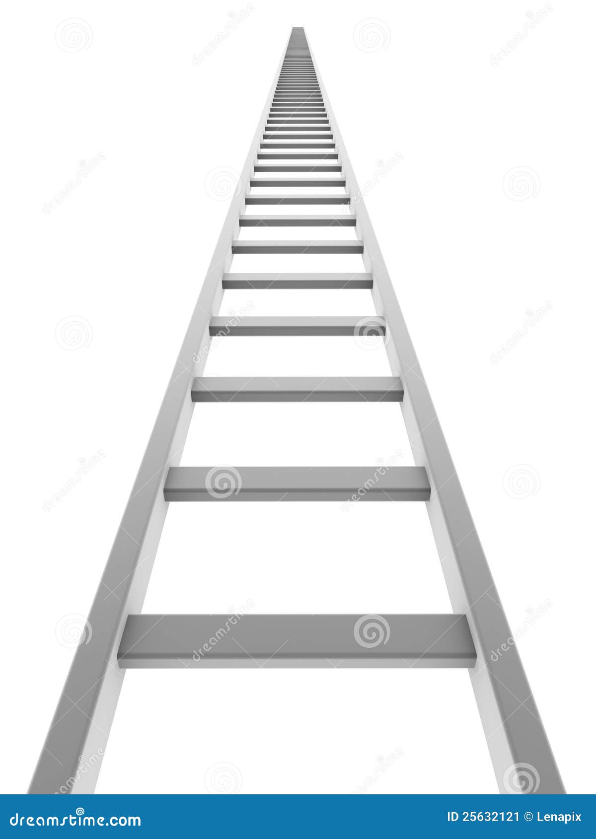 White ladder going up stock illustration. Illustration of rise - 25632121
