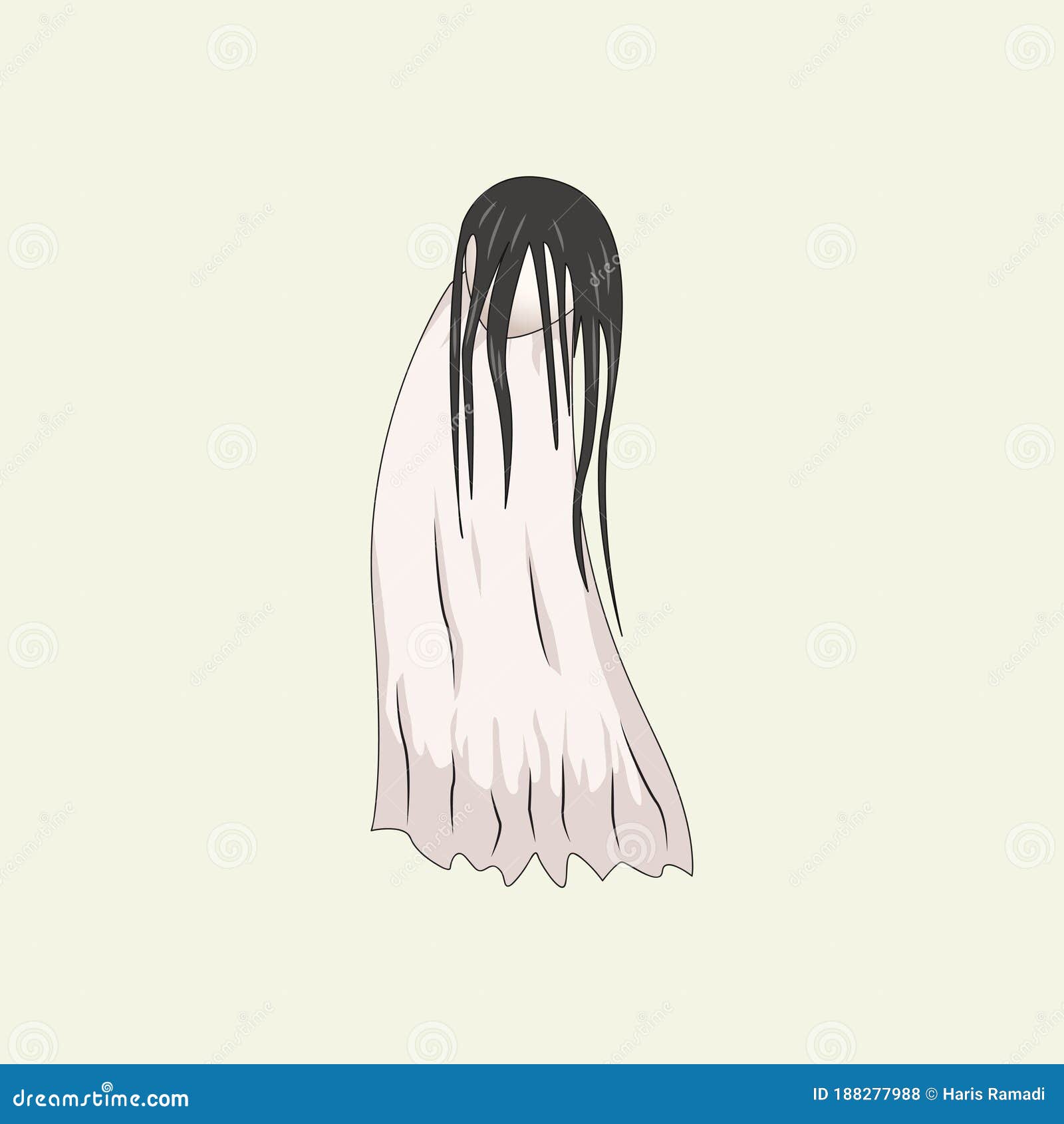 White Lady Cartoon Ghost Character Stock Vector - Illustration of ...