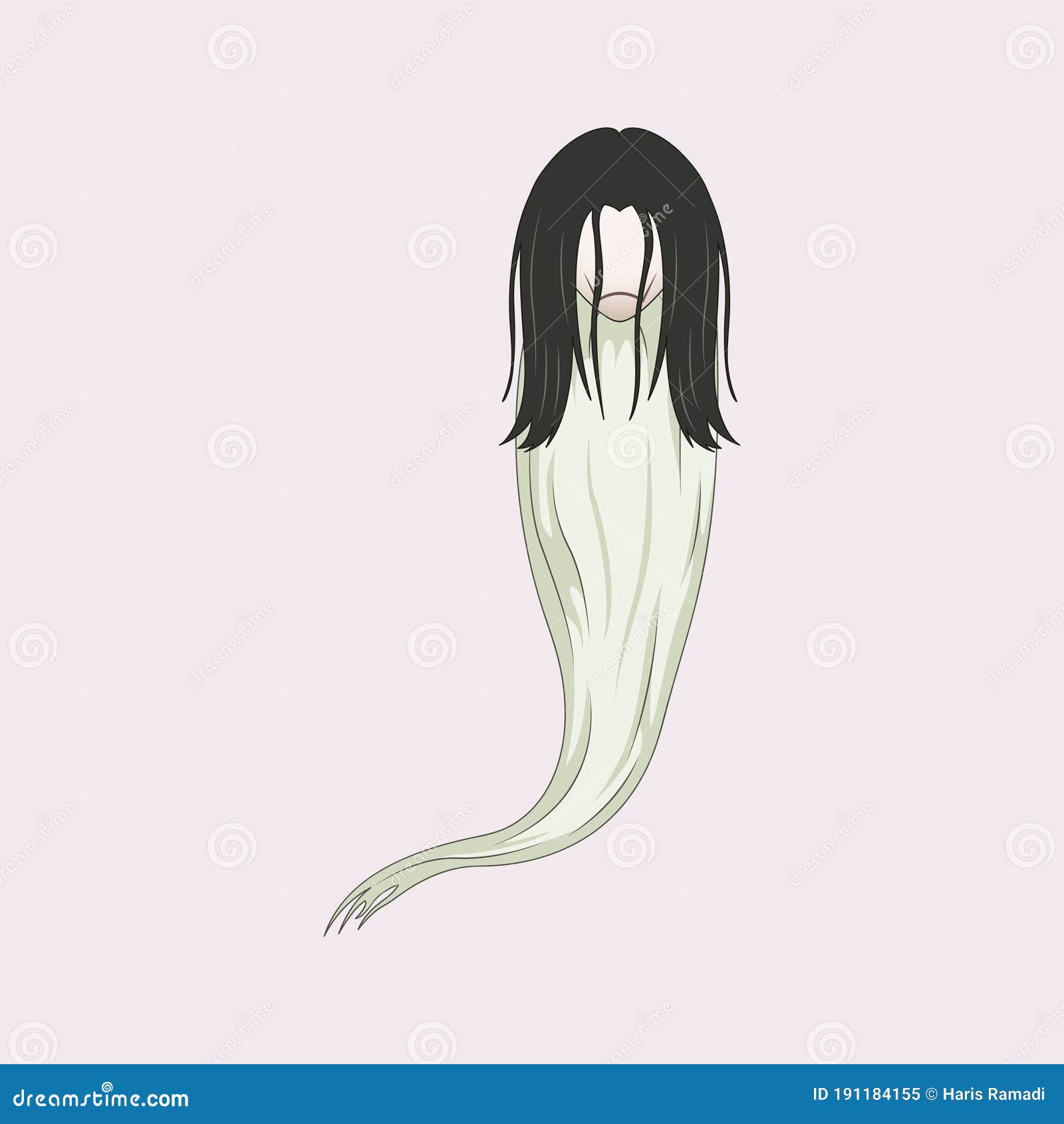 White Lady Cartoon Ghost Character Stock Vector - Illustration of hantu ...