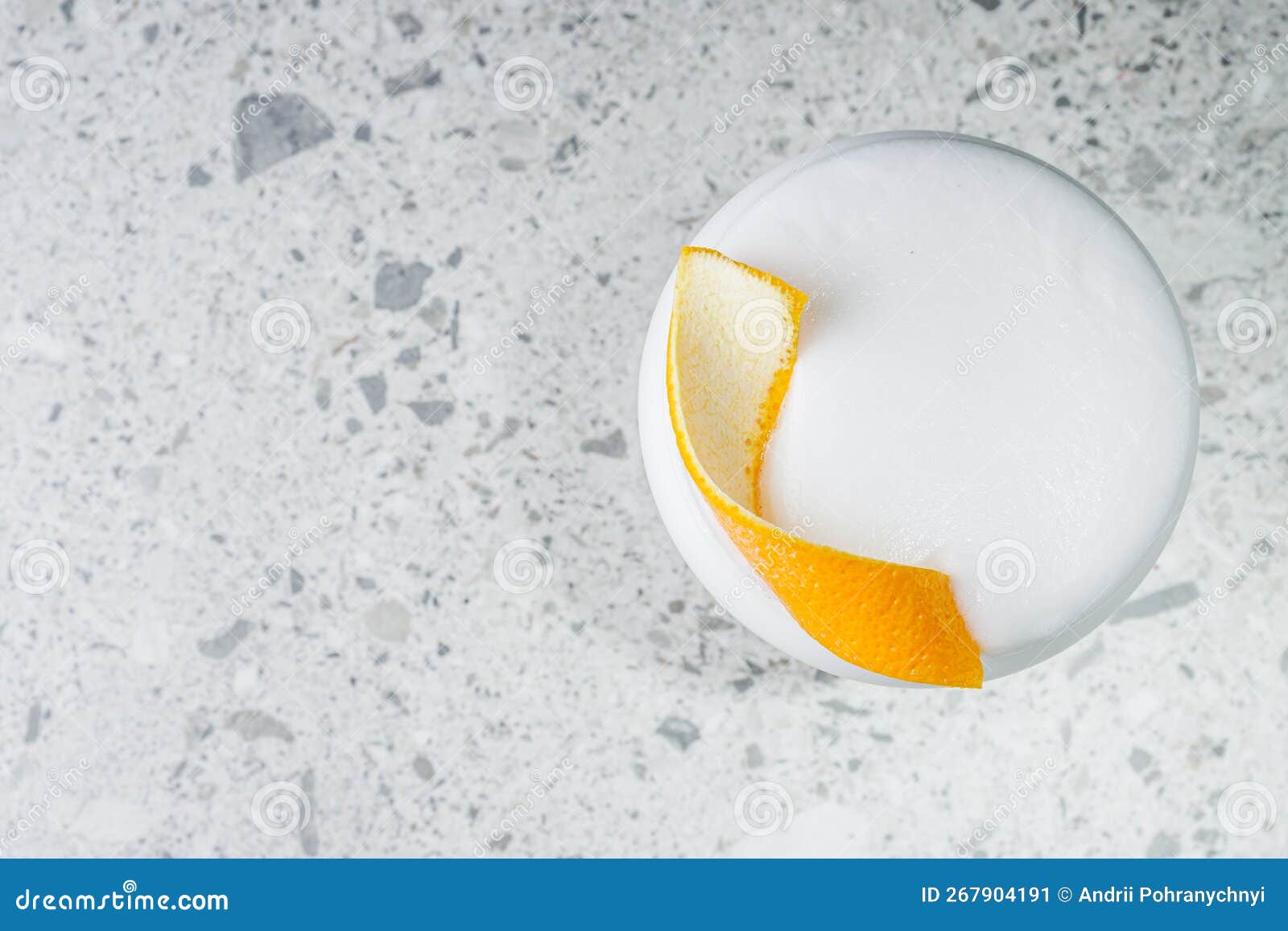 White Lady Cocktail on a Gray Stone Bar Counter Stock Image - Image of ...