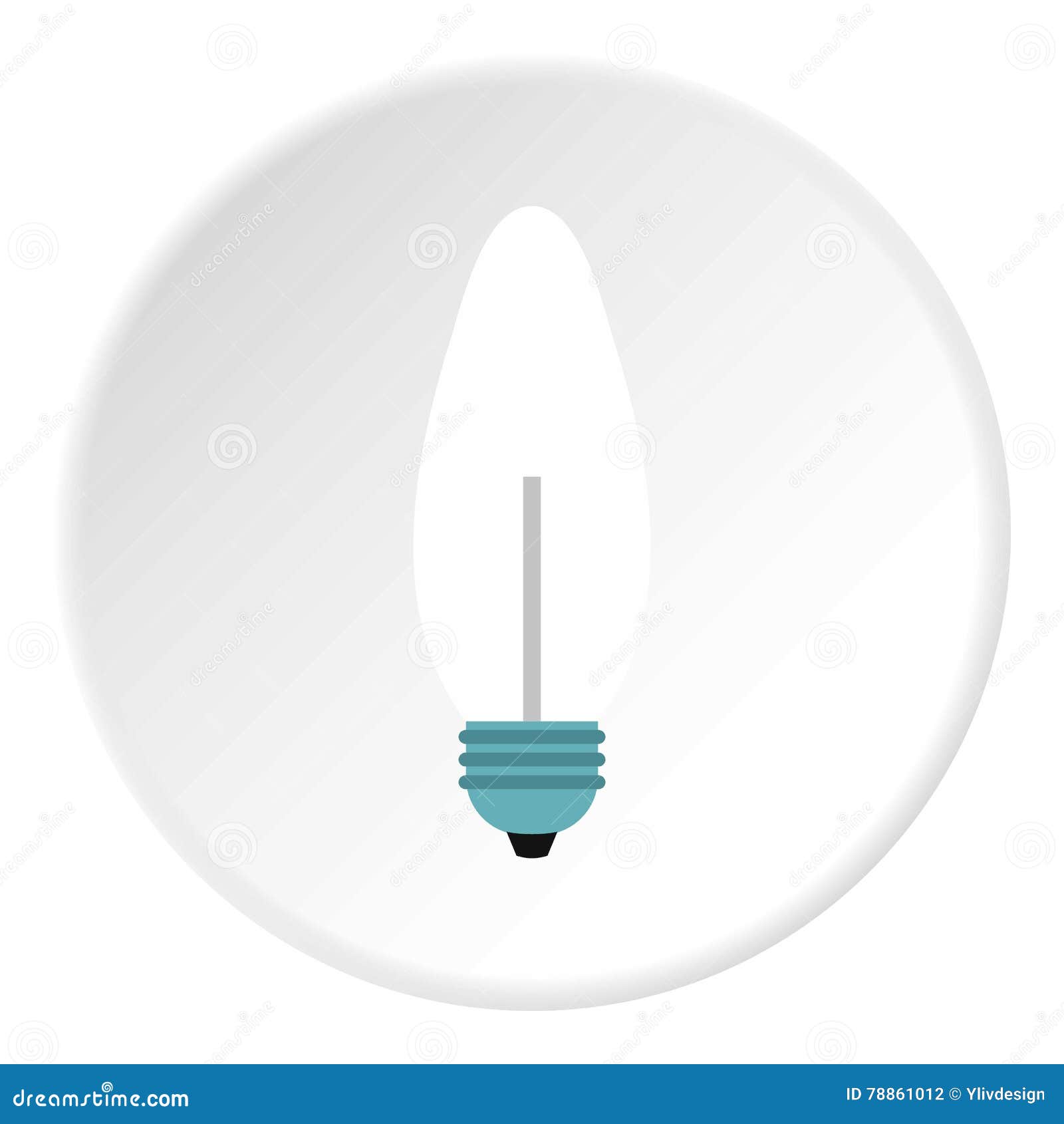 White Lamp Icon, Flat Style Stock Vector - Illustration of illumination ...