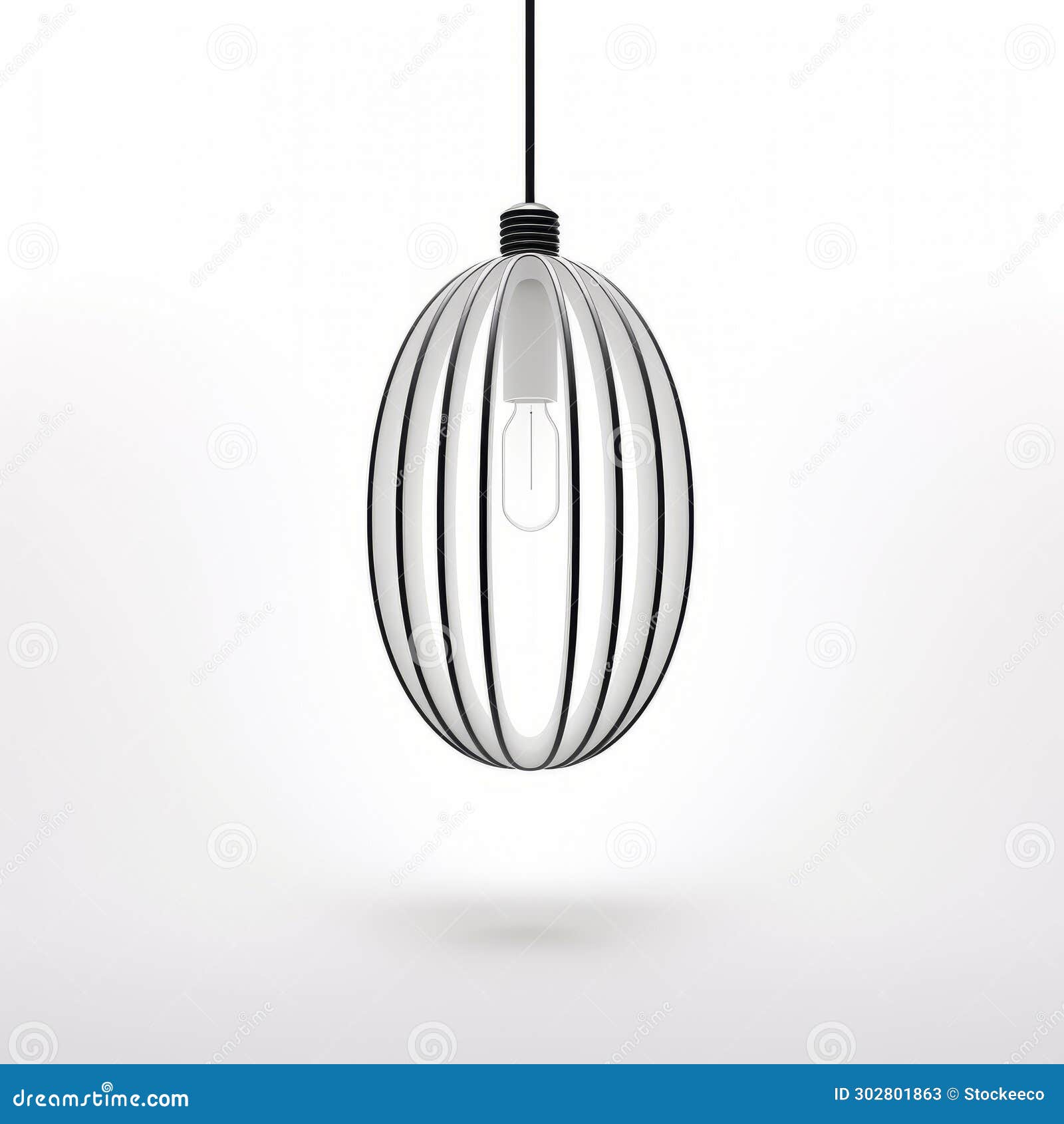Minimal Oval-shaped Lamp in Simplistic Vector Art Style Stock ...