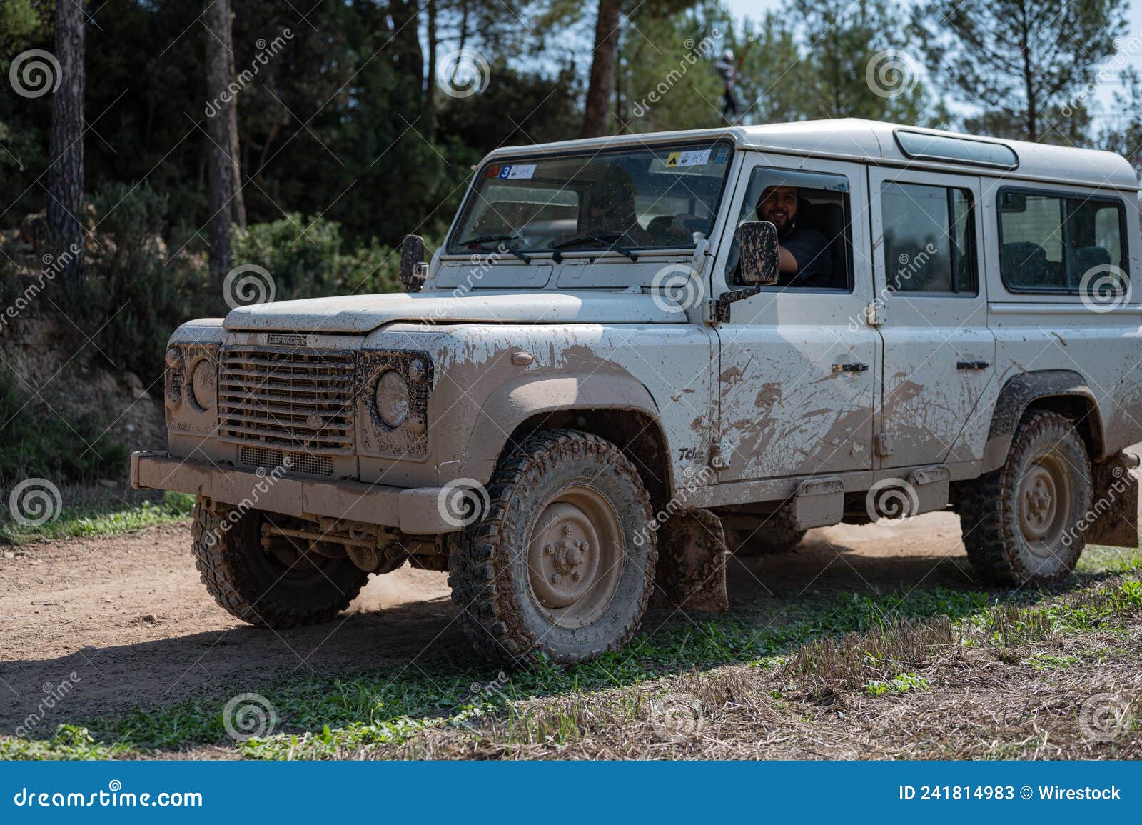 White Land Rover Defender in a Wilderness Editorial Stock Photo - Image ...