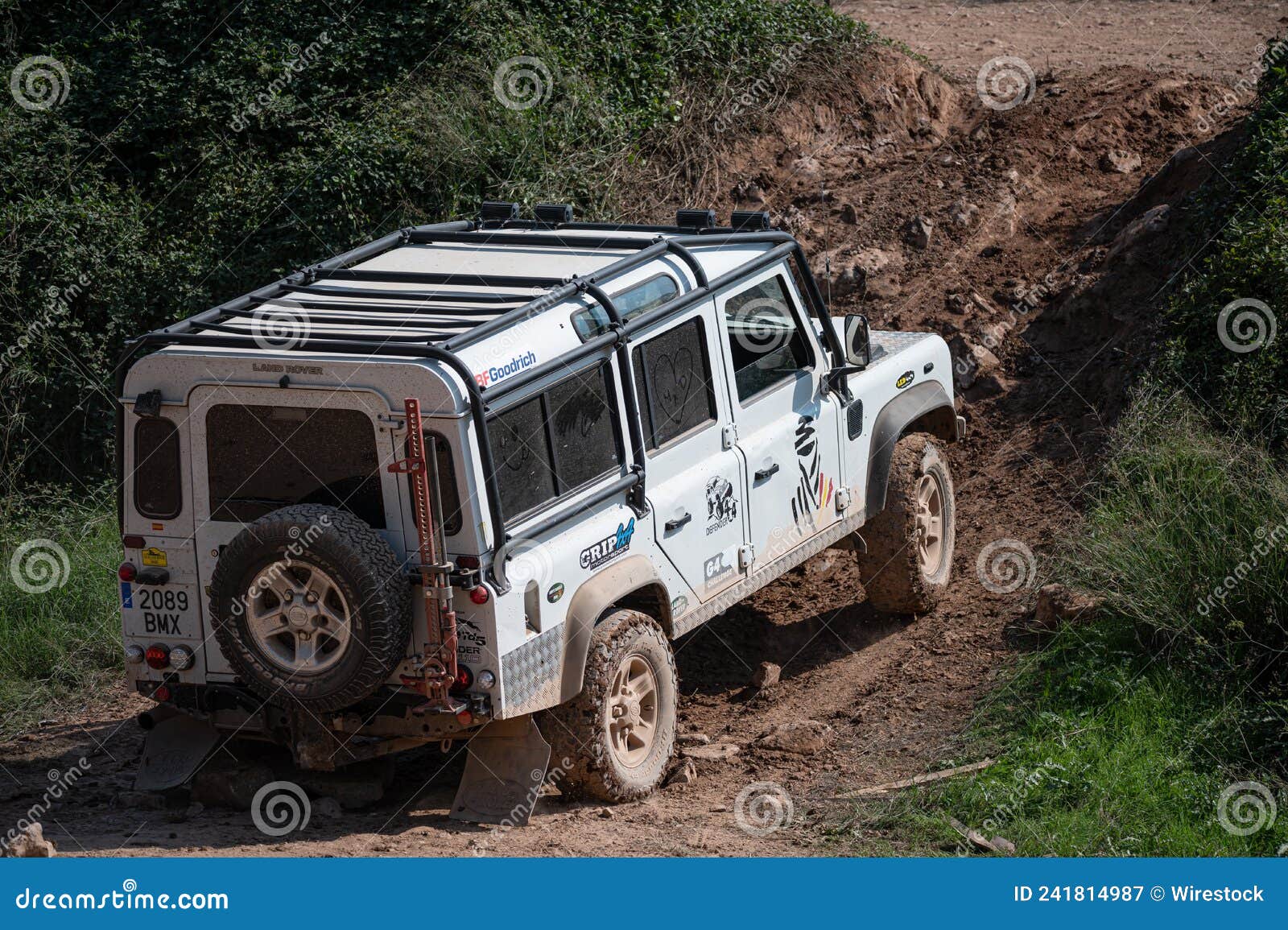 White Land Rover Defender in a Wilderness Editorial Photography - Image ...