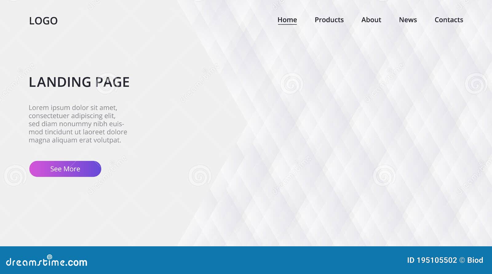 White Landing Page Website Template Design. Vector Illustration Concept ...