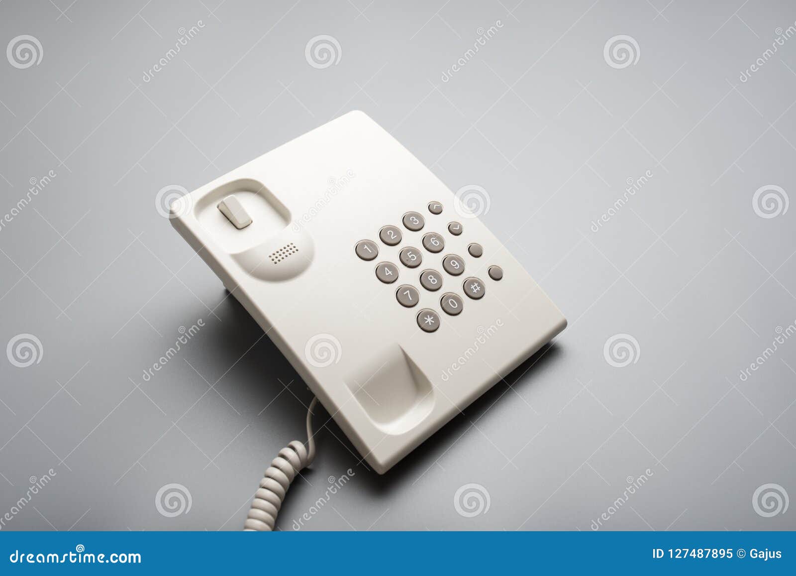 White landline telephone stock image. Image of landline - 127487895
