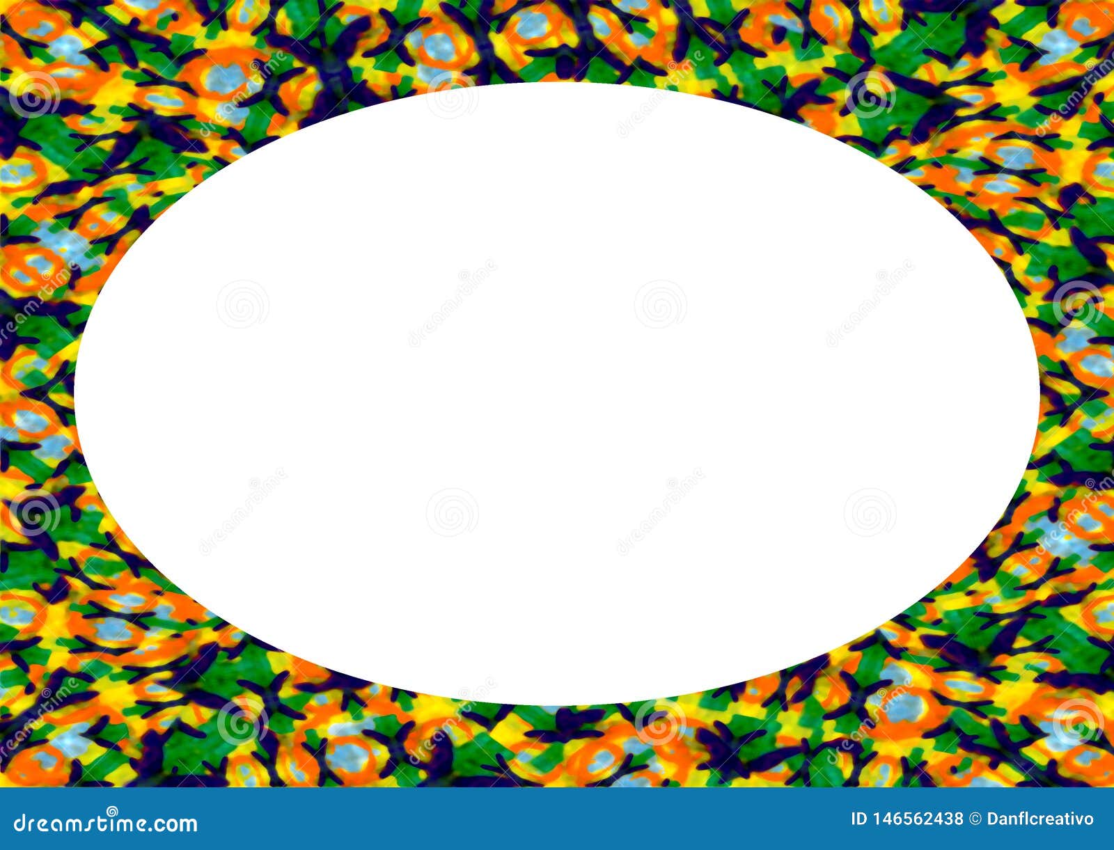 White Landscape Frame with Colored Rounded Edges Stock Illustration ...