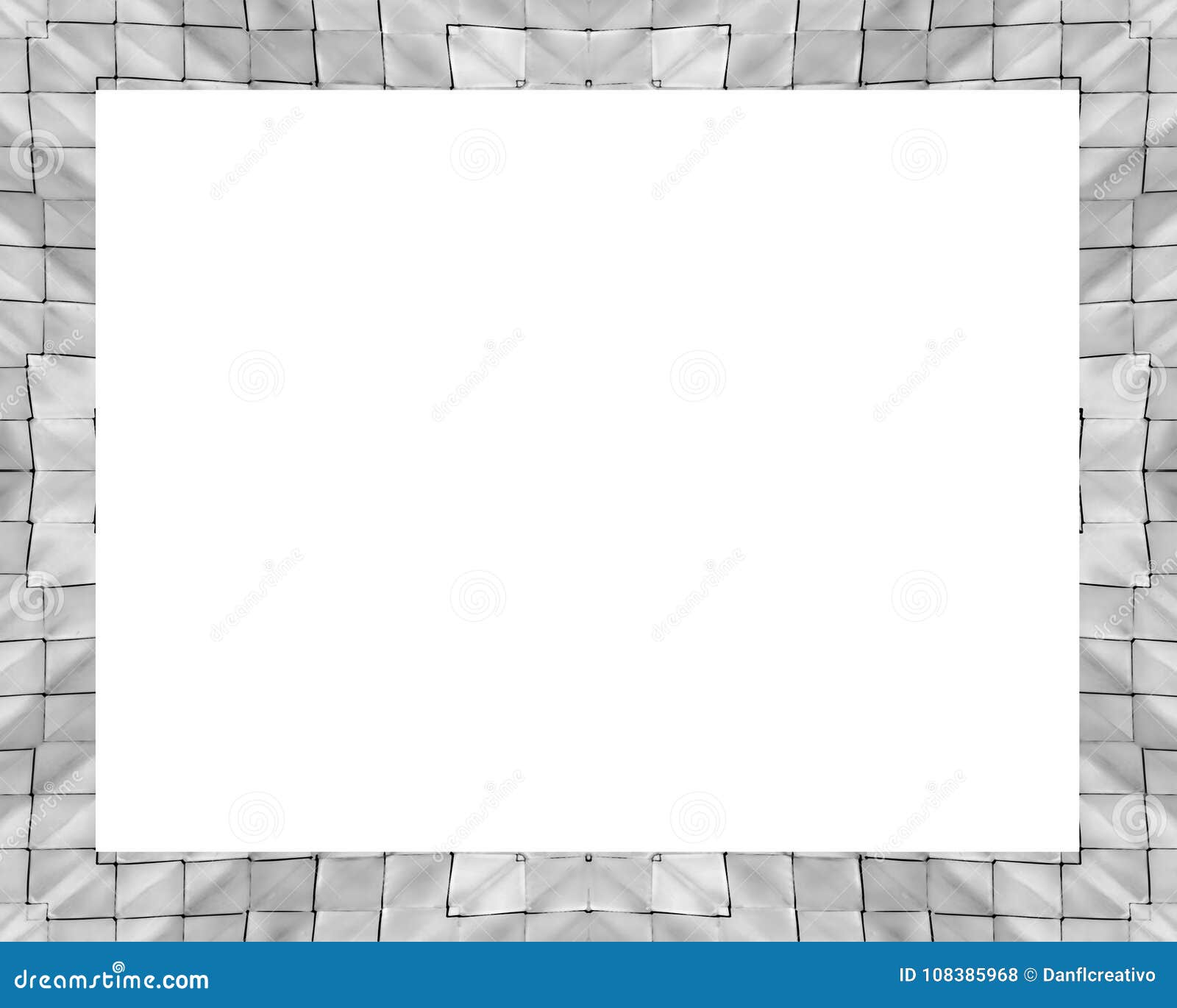 White Landscape Frame with Geometric Borders Stock Photo - Image of ...
