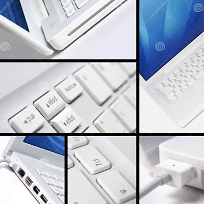 White laptop collage stock image. Image of portable, white - 6335335