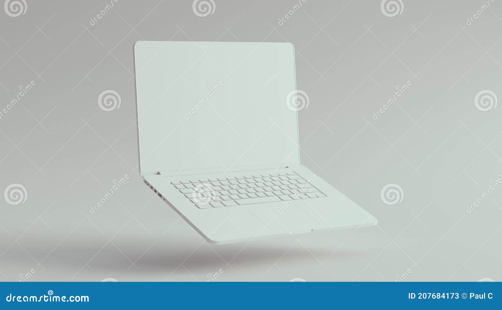 White Laptop Floating stock illustration. Illustration of learning ...