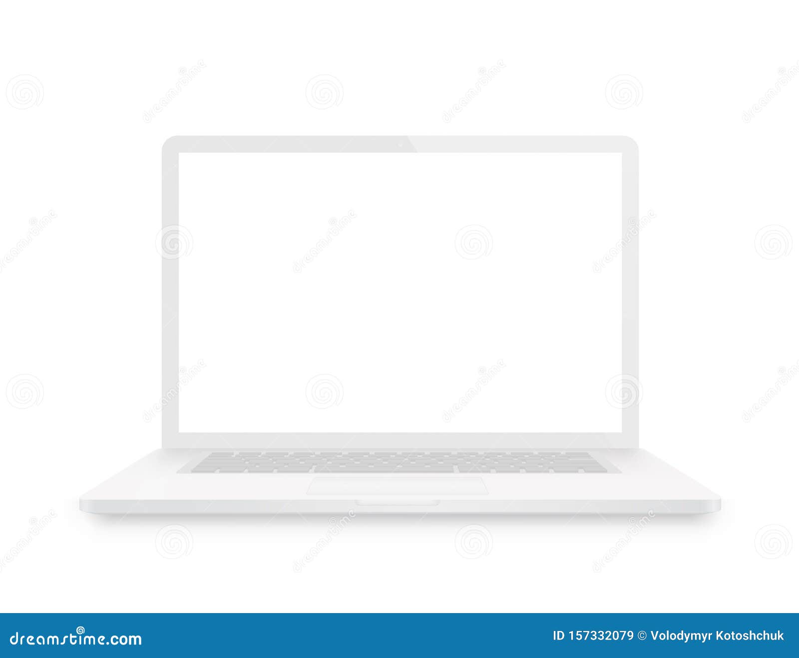 Laptop Front View. Laptop With Shadow Isolated On White Background ...