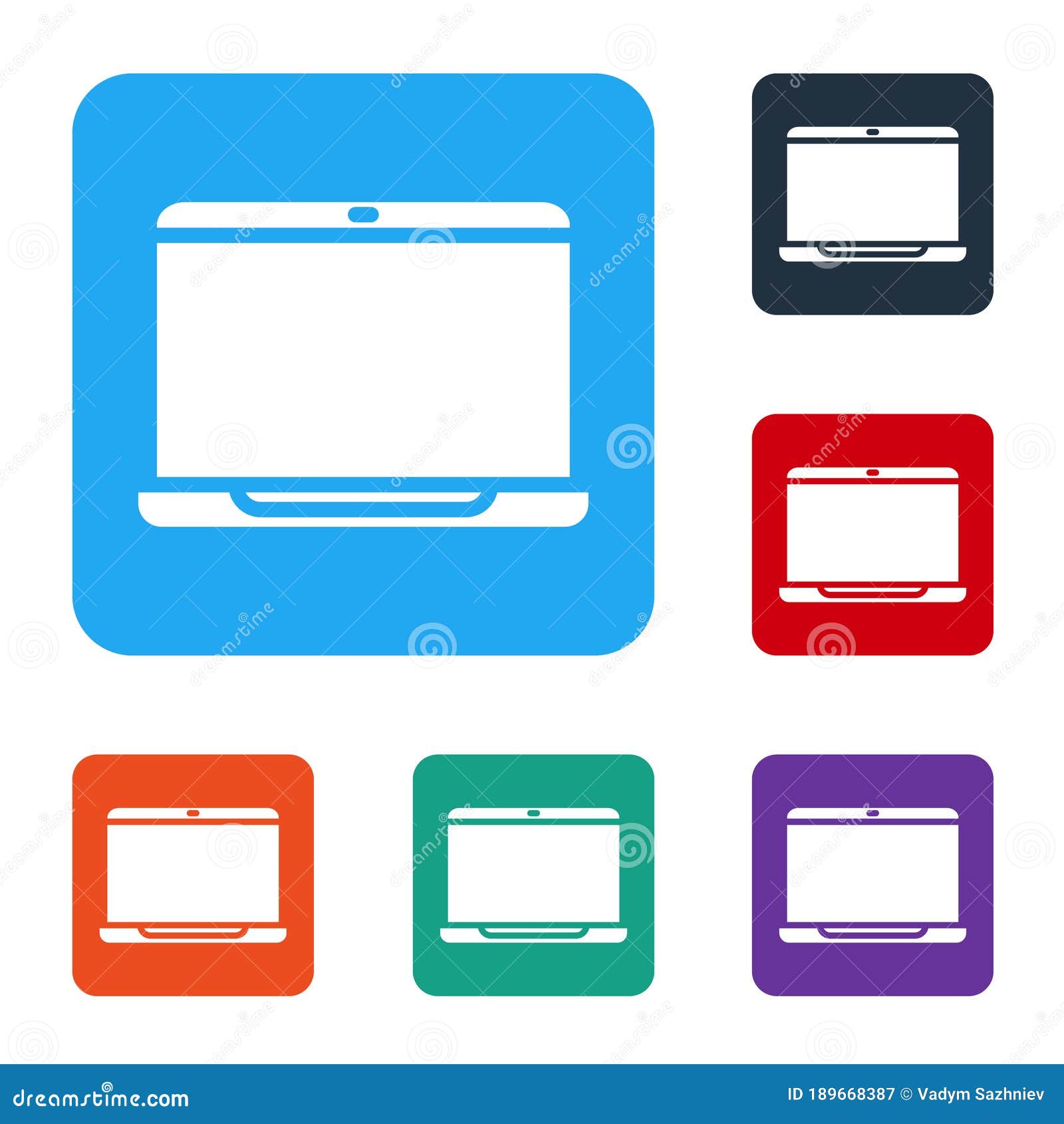 White Laptop Icon Isolated on White Background. Computer Notebook with ...