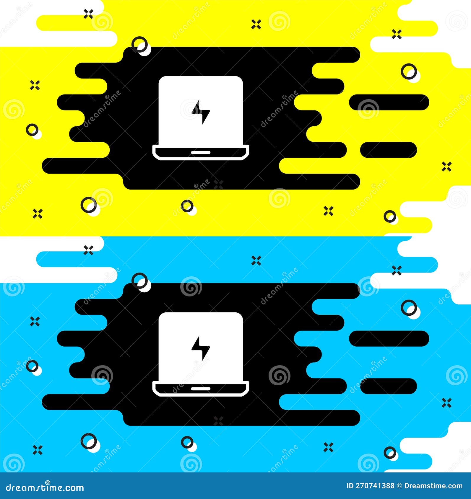 White Laptop Icon Isolated on Black Background. Computer Notebook with ...