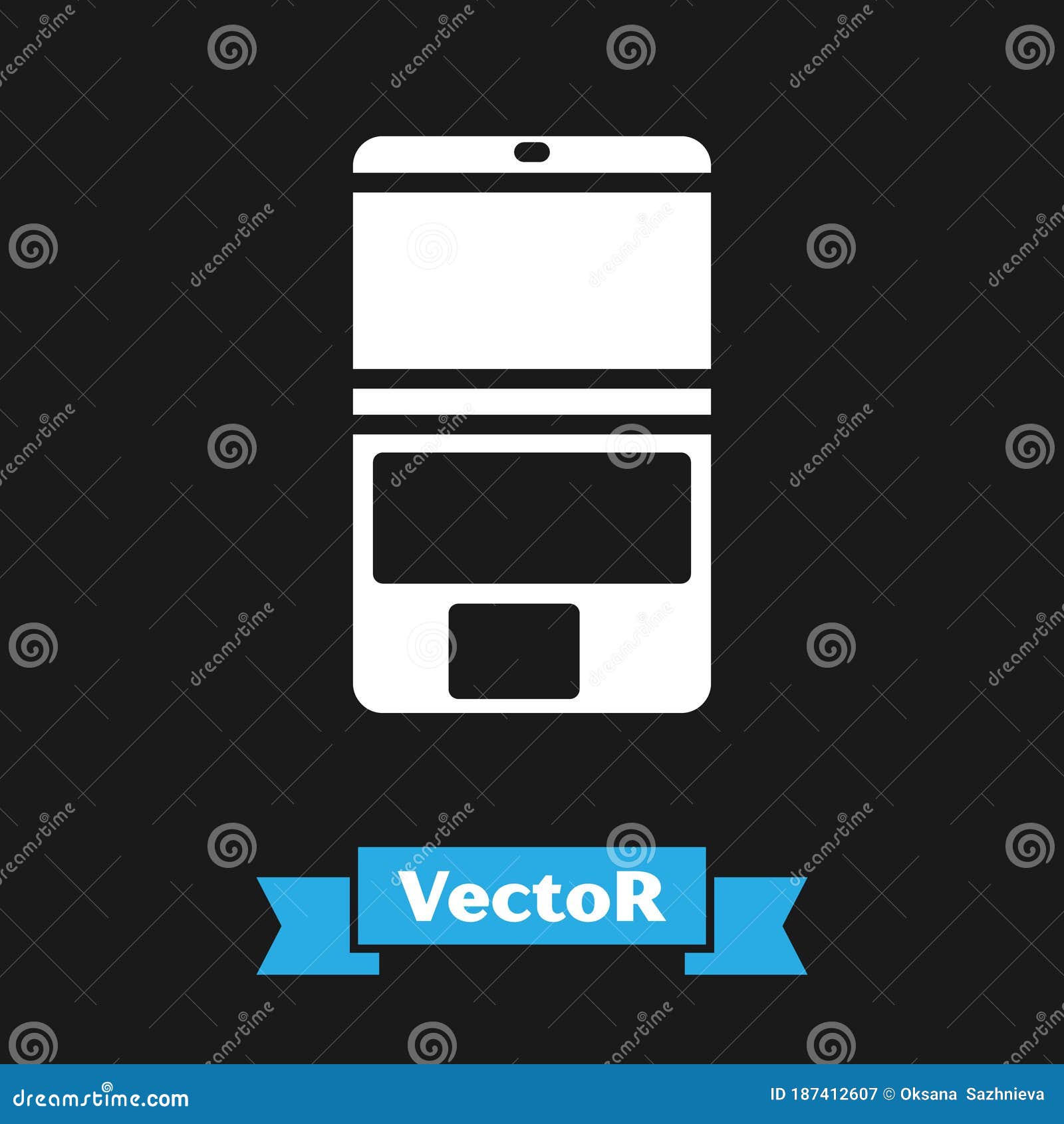 White Laptop Icon Isolated on Black Background. Computer Notebook with ...