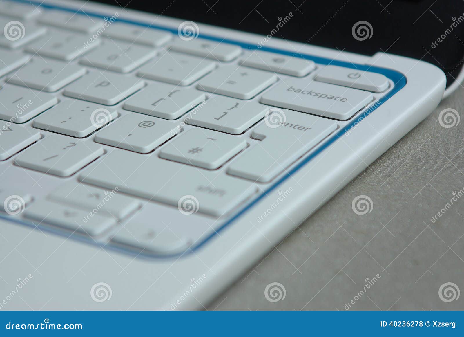 White laptop keyboard stock photo. Image of gadget, light - 40236278
