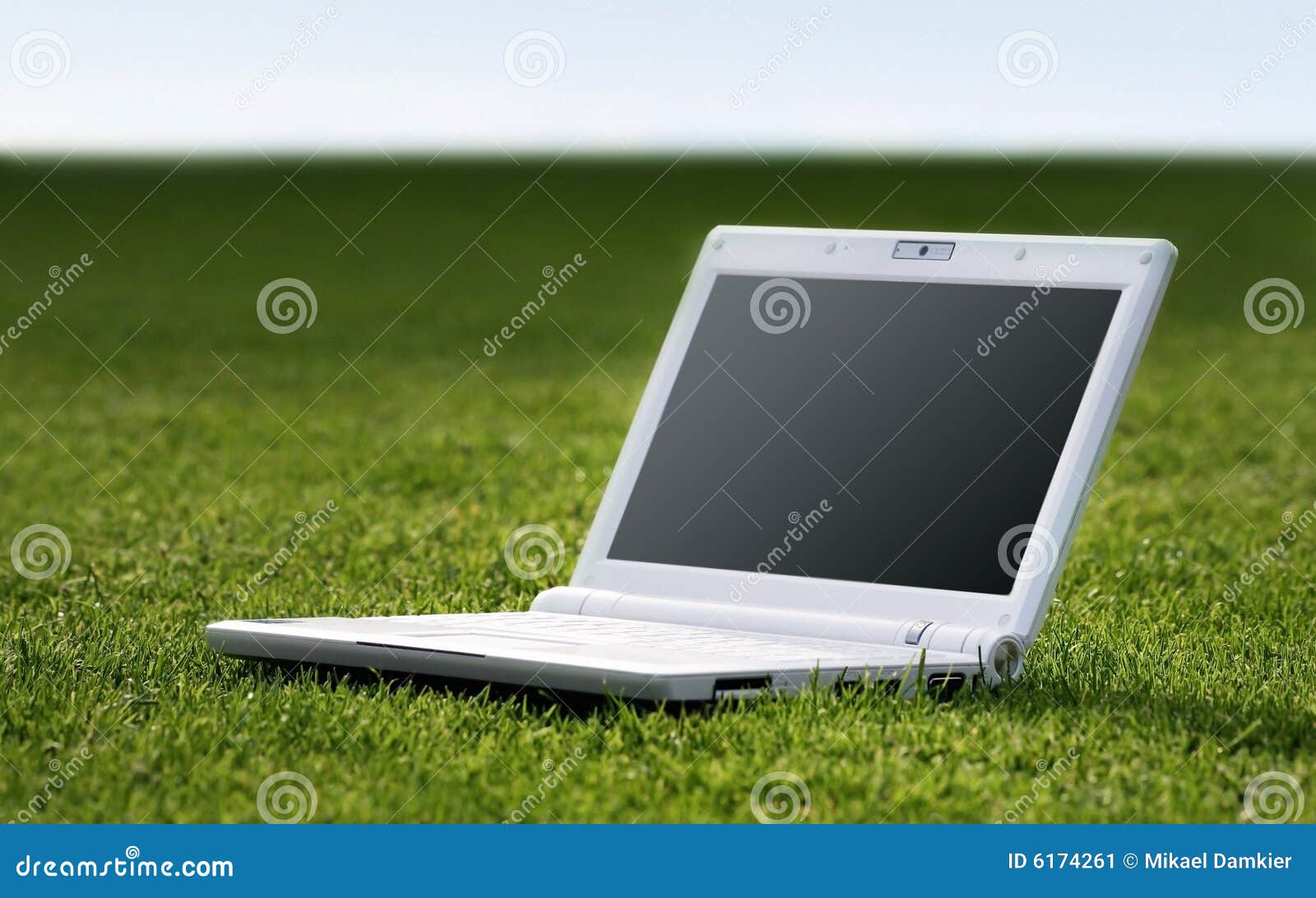 White laptop in nature stock image. Image of color, laptop - 6174261
