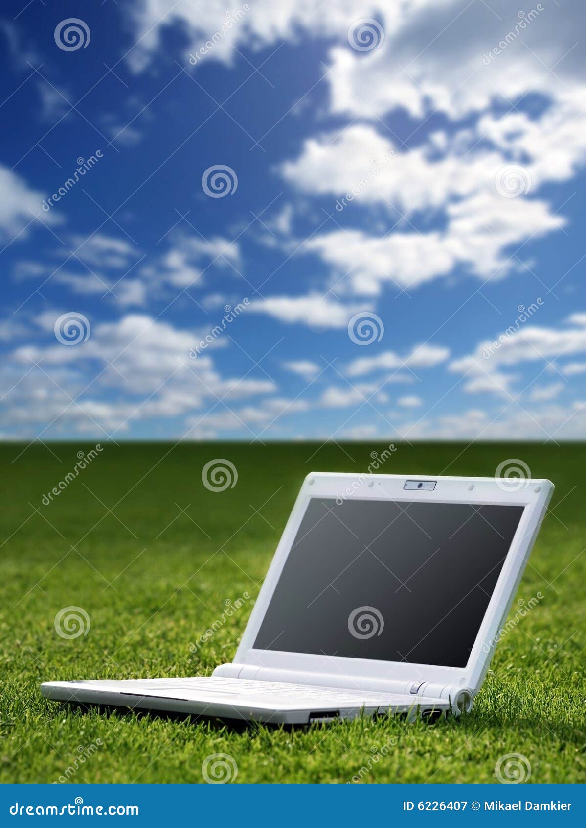 White laptop in nature stock image. Image of outdoors - 6226407