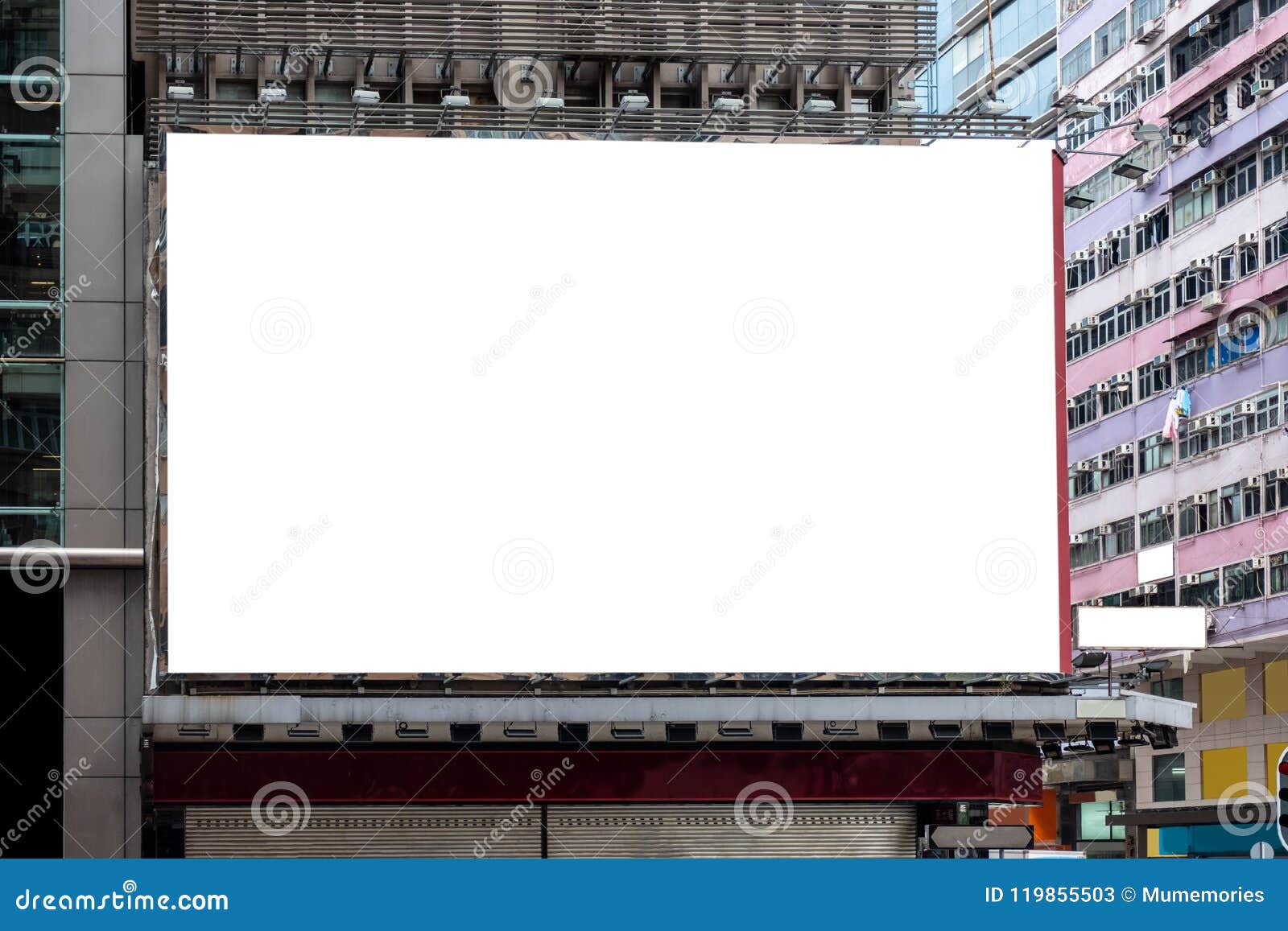 White Large Billboard for Rent on Building Stock Image - Image of door ...
