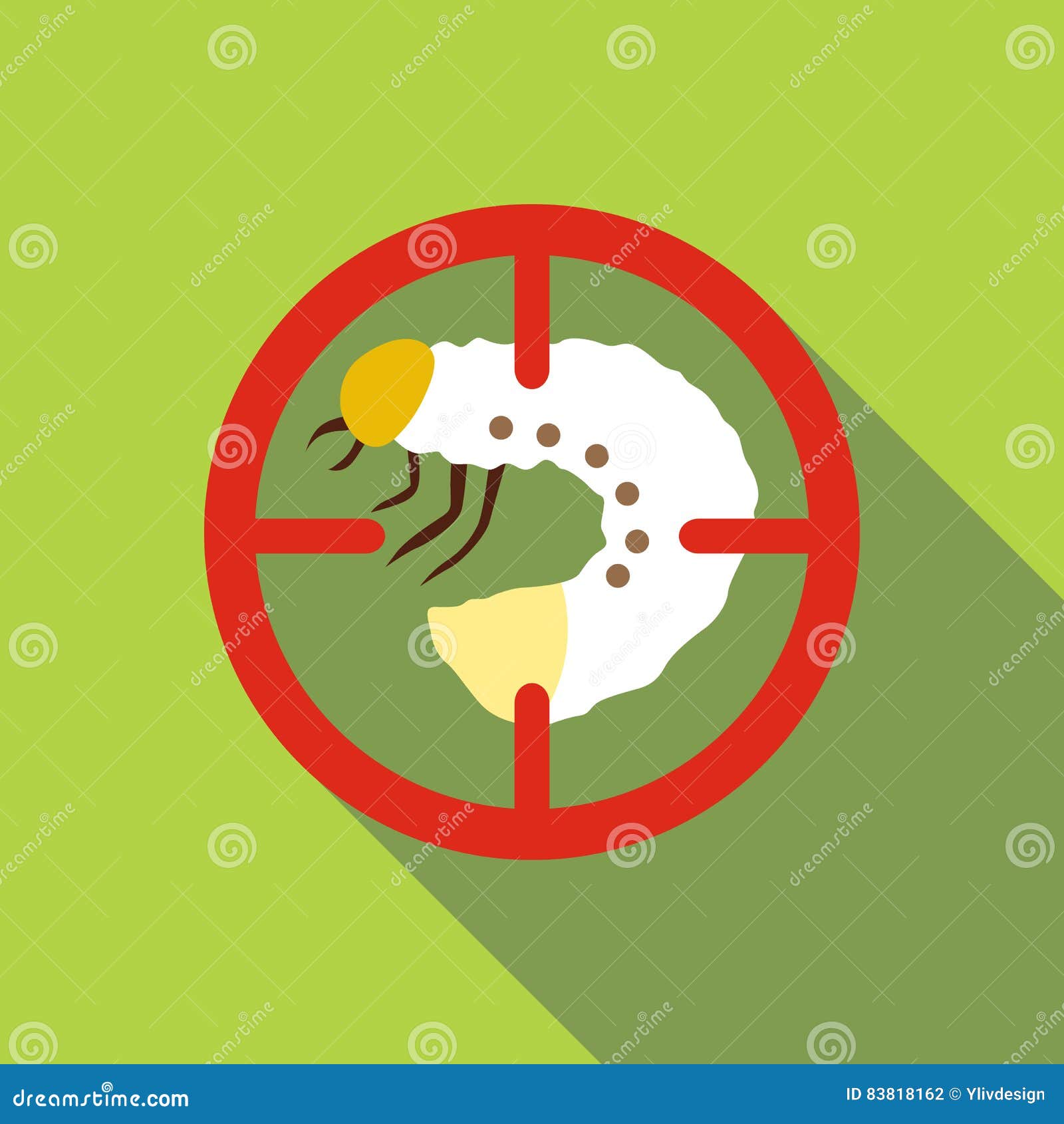White Larva Icon, Flat Style Stock Vector - Illustration of malaria ...
