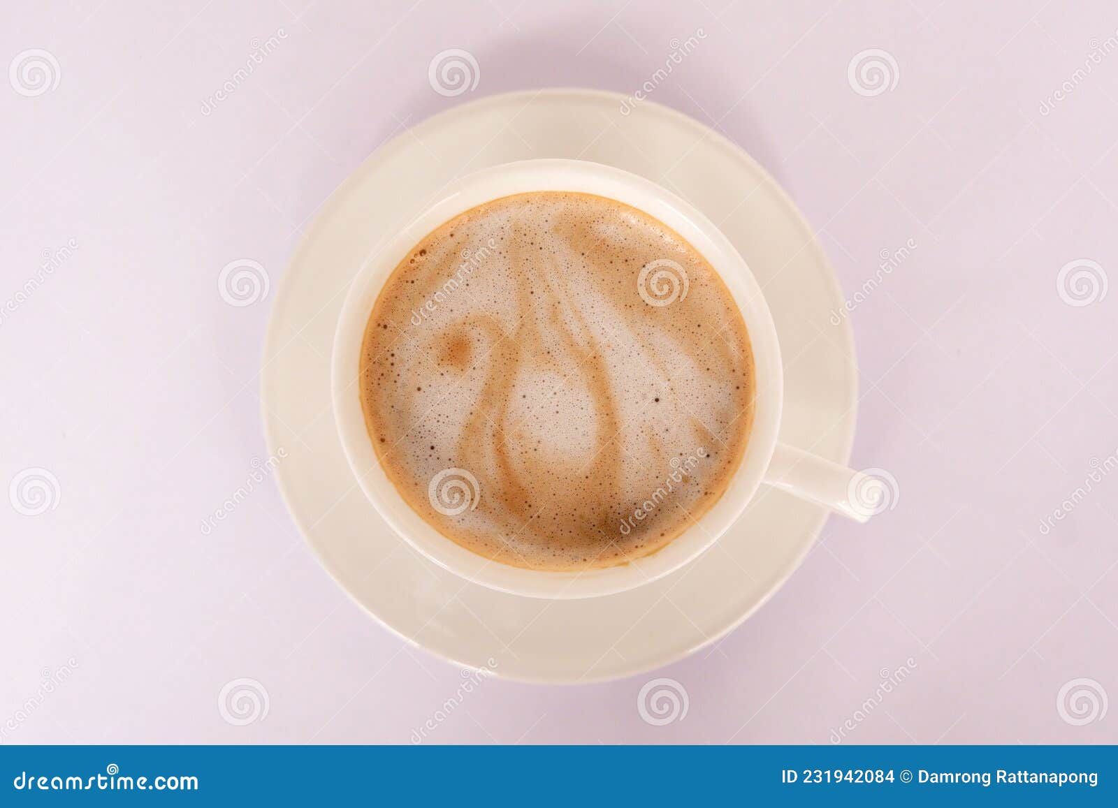 White Cup Of Hot Latte Coffee With Beautiful Milk Foam Latte Art ...